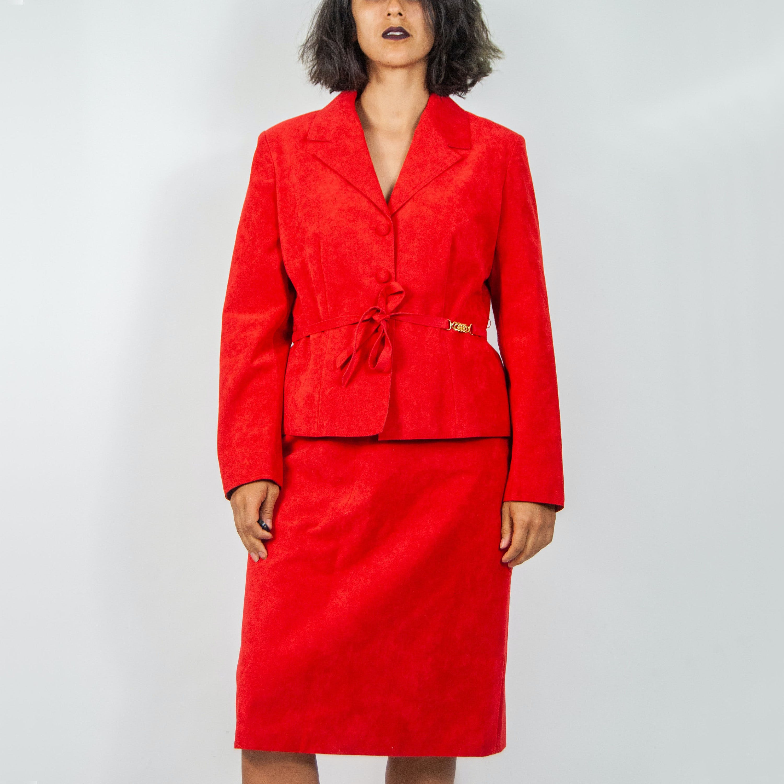 Vintage 80's Ultrasuede Red Suit by Lilli Ann | Shop THRILLING