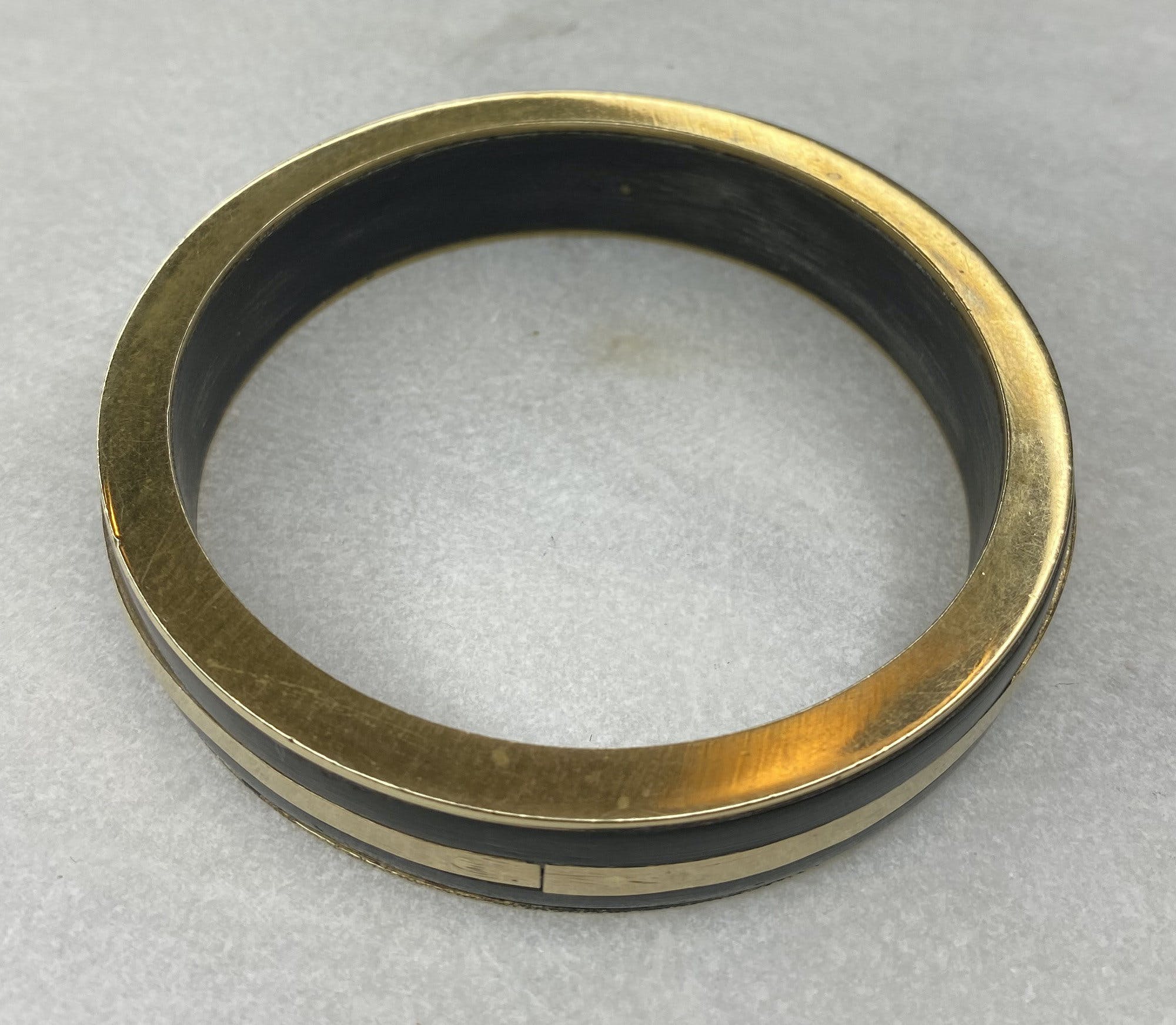 Vintage 80's Gold and Black Bangle Bracelet | Shop THRILLING