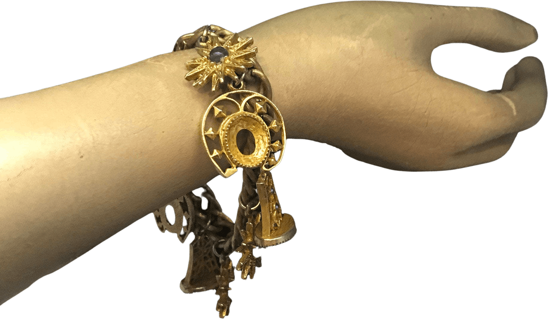 Vintage 50's Gold Tone Charm Bracelet | Shop THRILLING