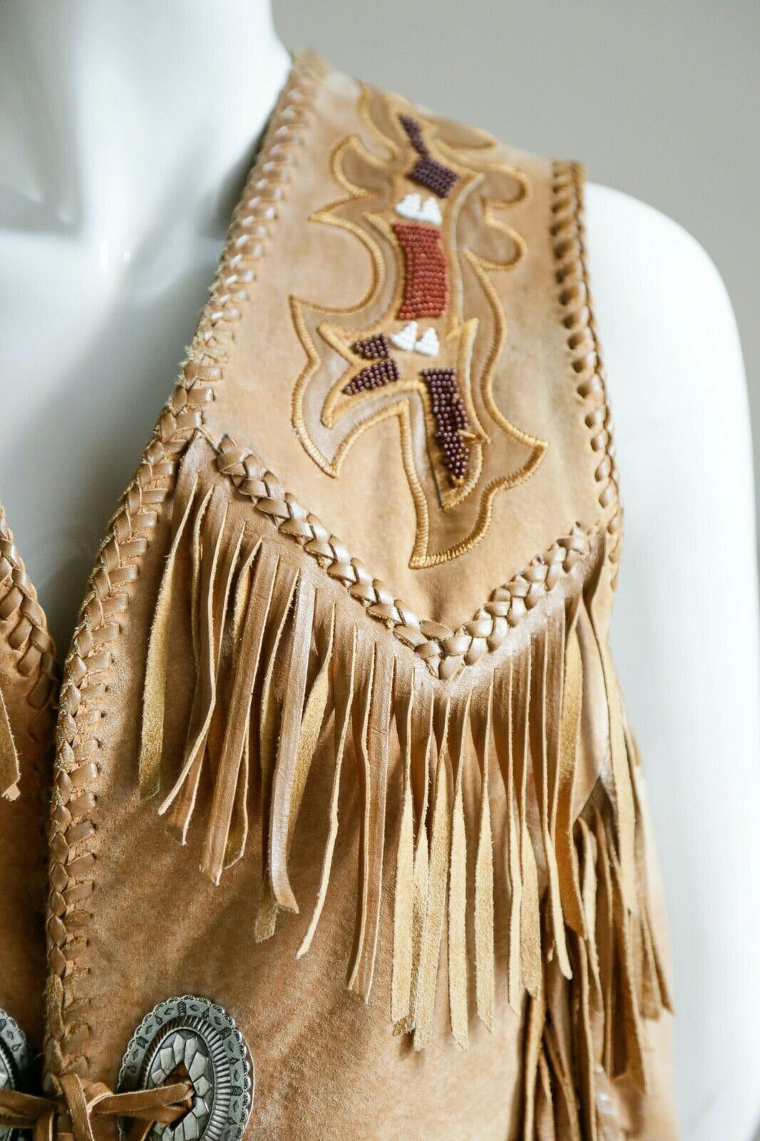 Vintage Suede Southwestern Vest with Fringe Detail | Shop THRILLING