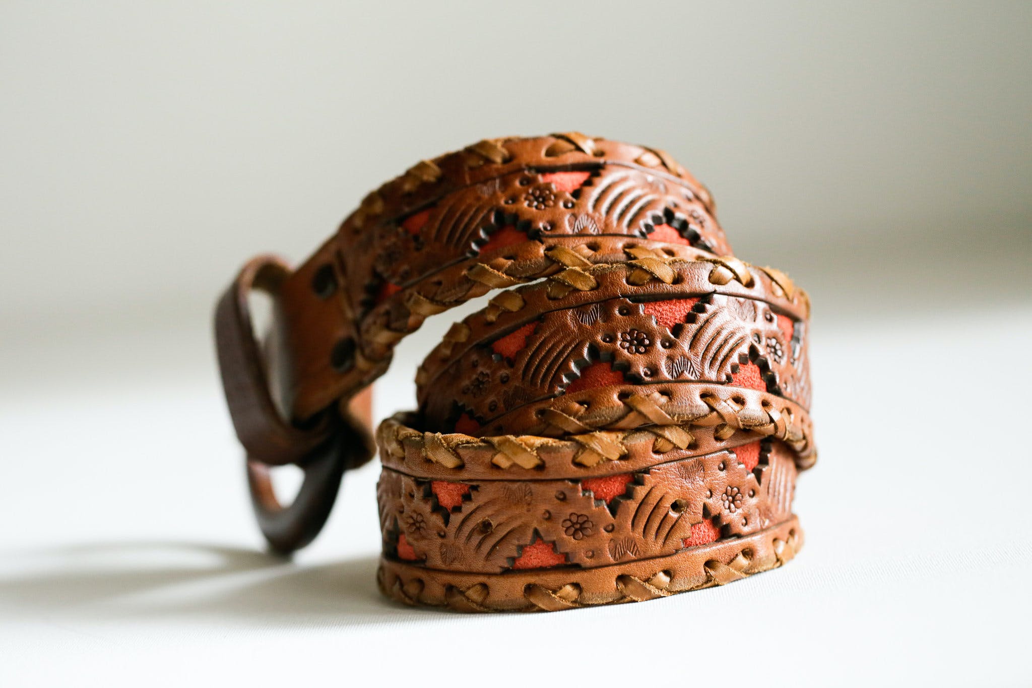 Vintage Brown Leather Belt with Wood Buckle | Shop THRILLING