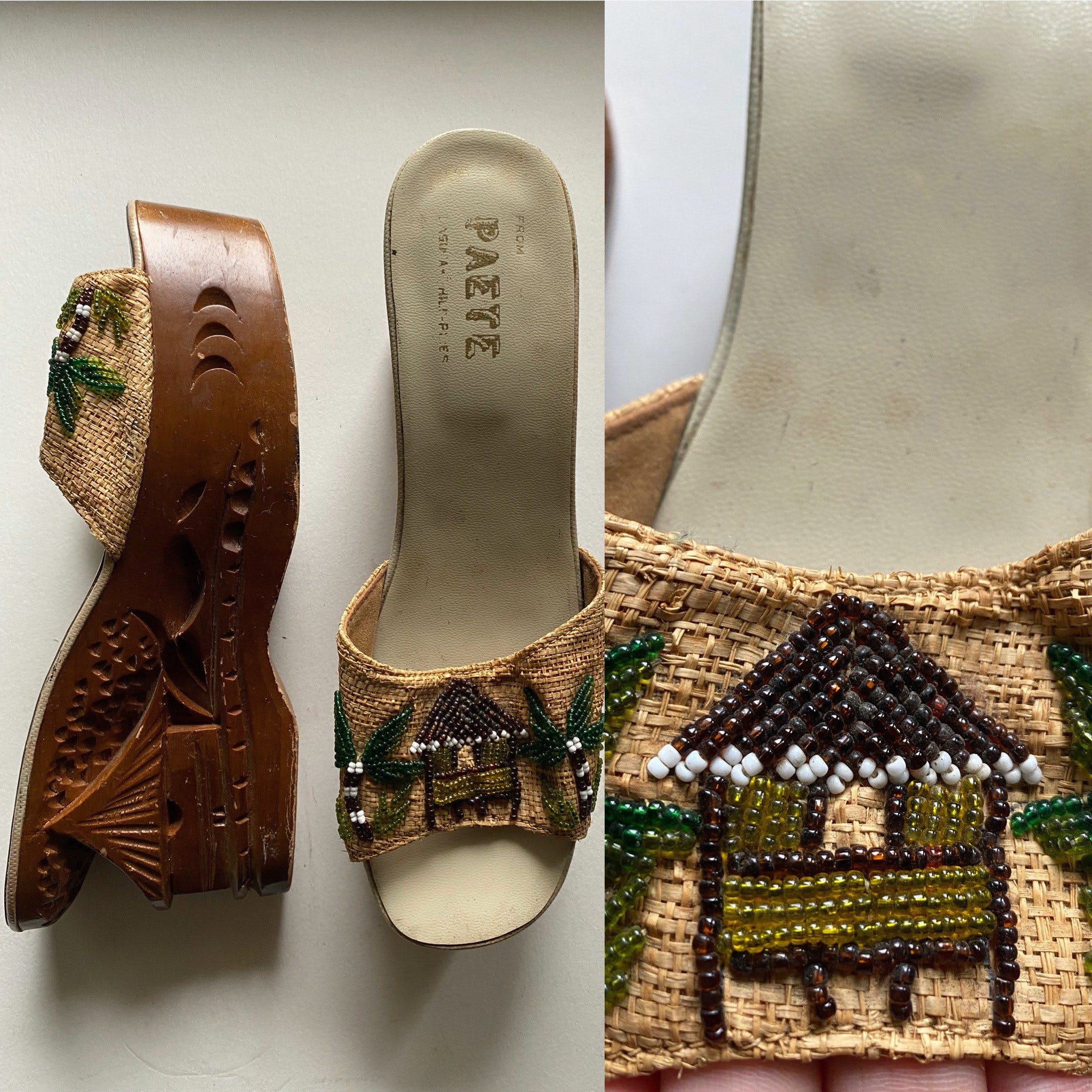 Vintage 60's Carved Platform Clogs | Shop THRILLING