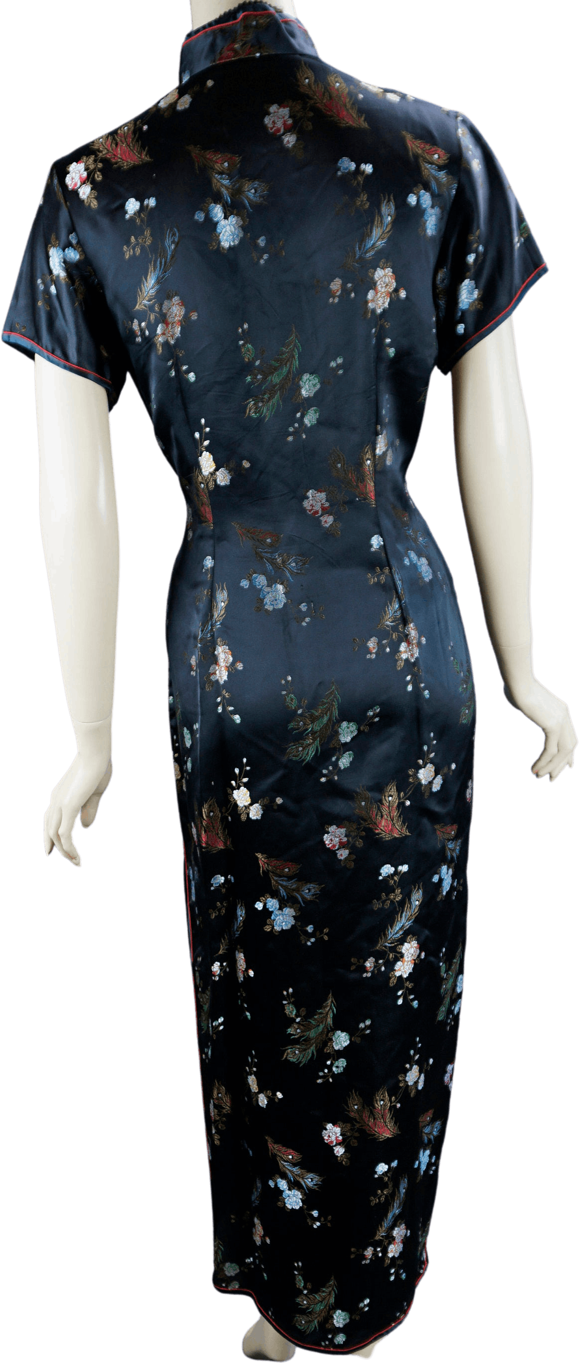 Vintage 60’s Black Embroidered Rose Cheongsam by Solz Squirrel | Shop ...