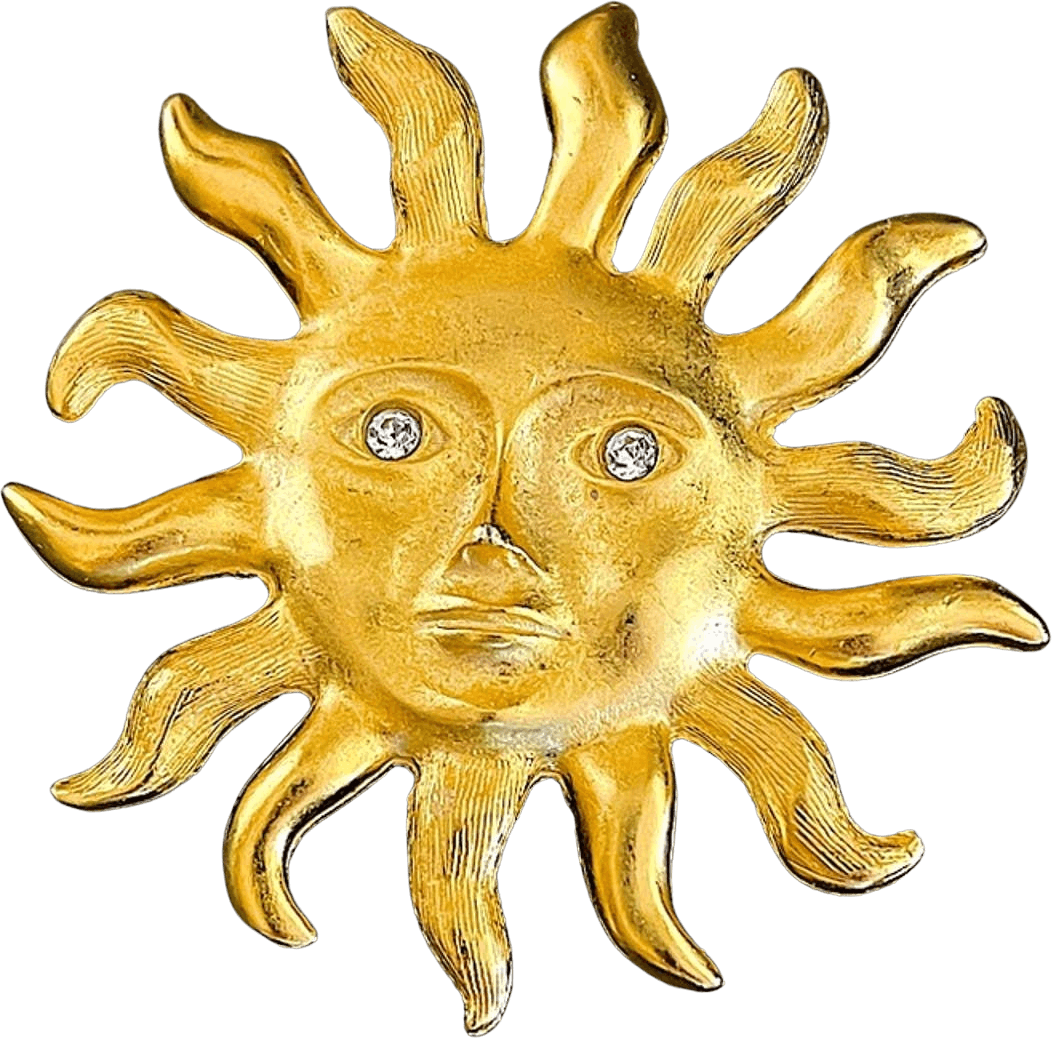 Vintage 90’s Gold Sun Brooch Pin | Shop THRILLING