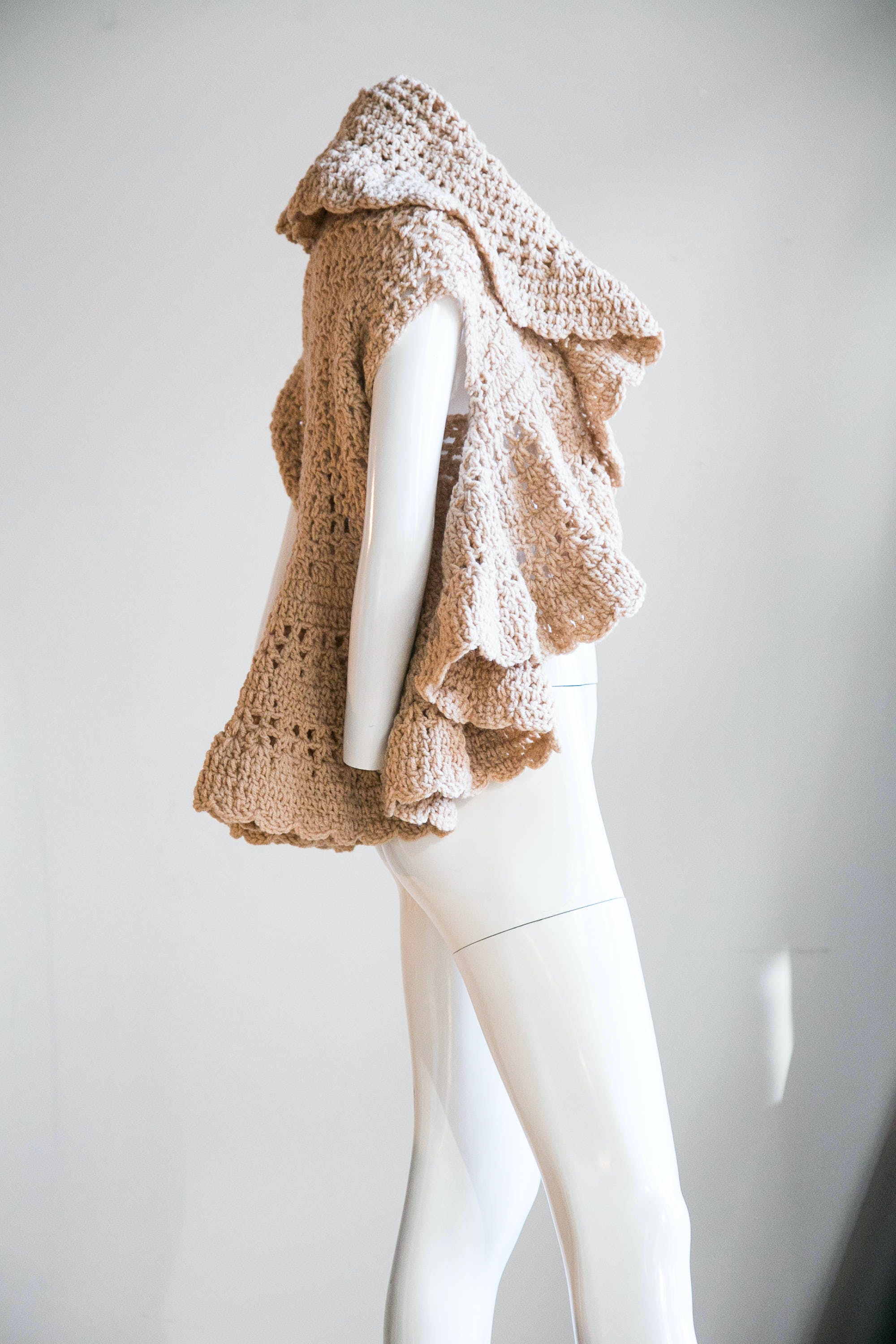 Vintage Crochet Waterfall Trim Knit Cardigan | Shop THRILLING