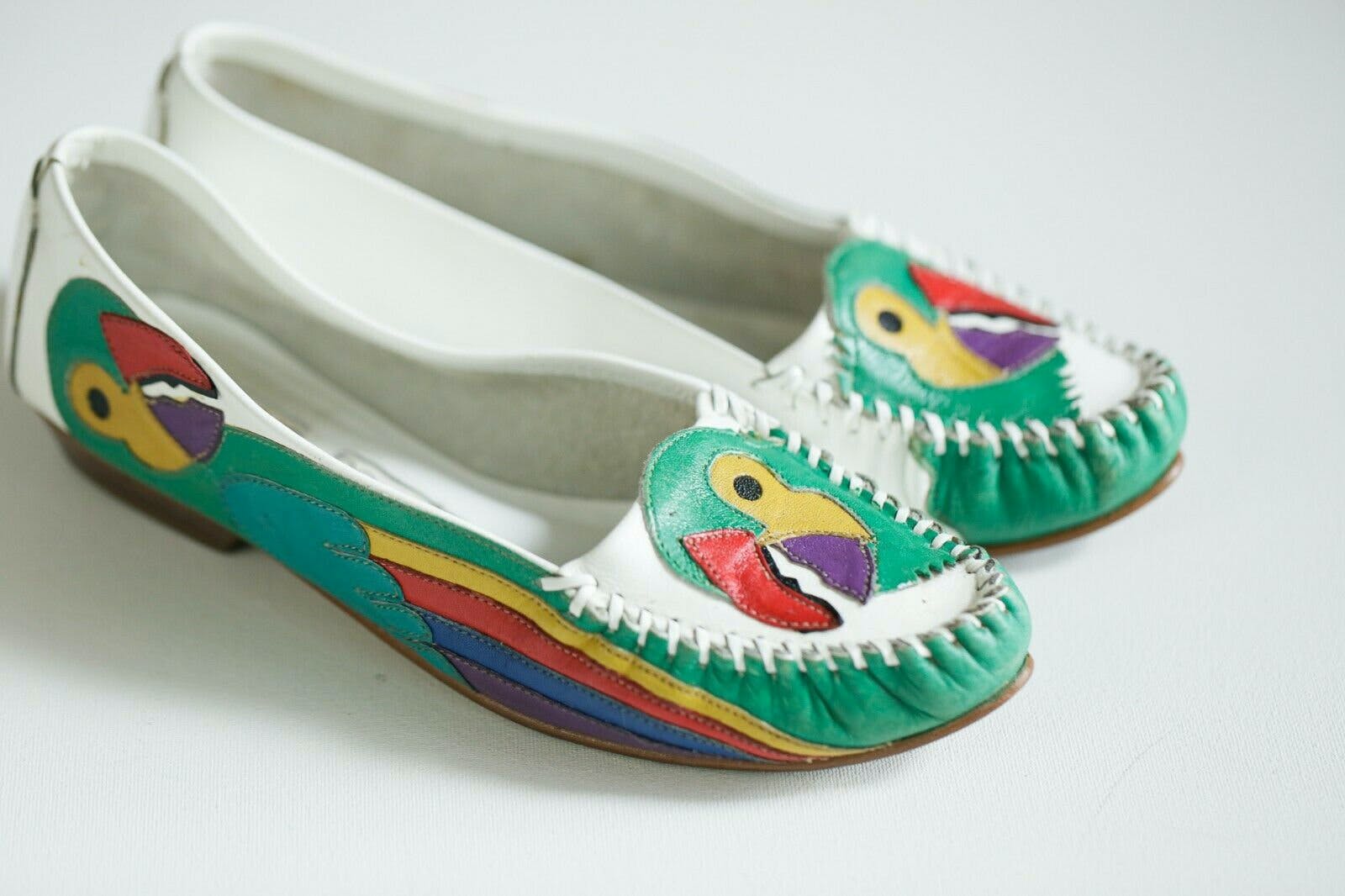 Vintage Parrot Motif Leather Loafers by Hocus Pocus | Shop THRILLING