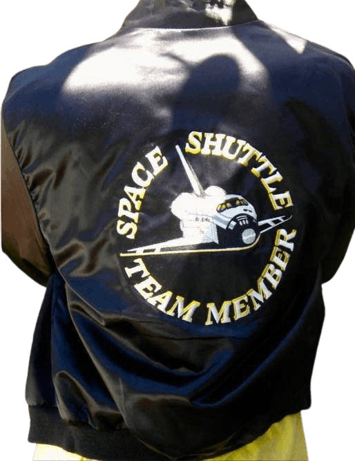 Vintage Black Satin Space Shuttle Team Member Jacket by Race Wear ...