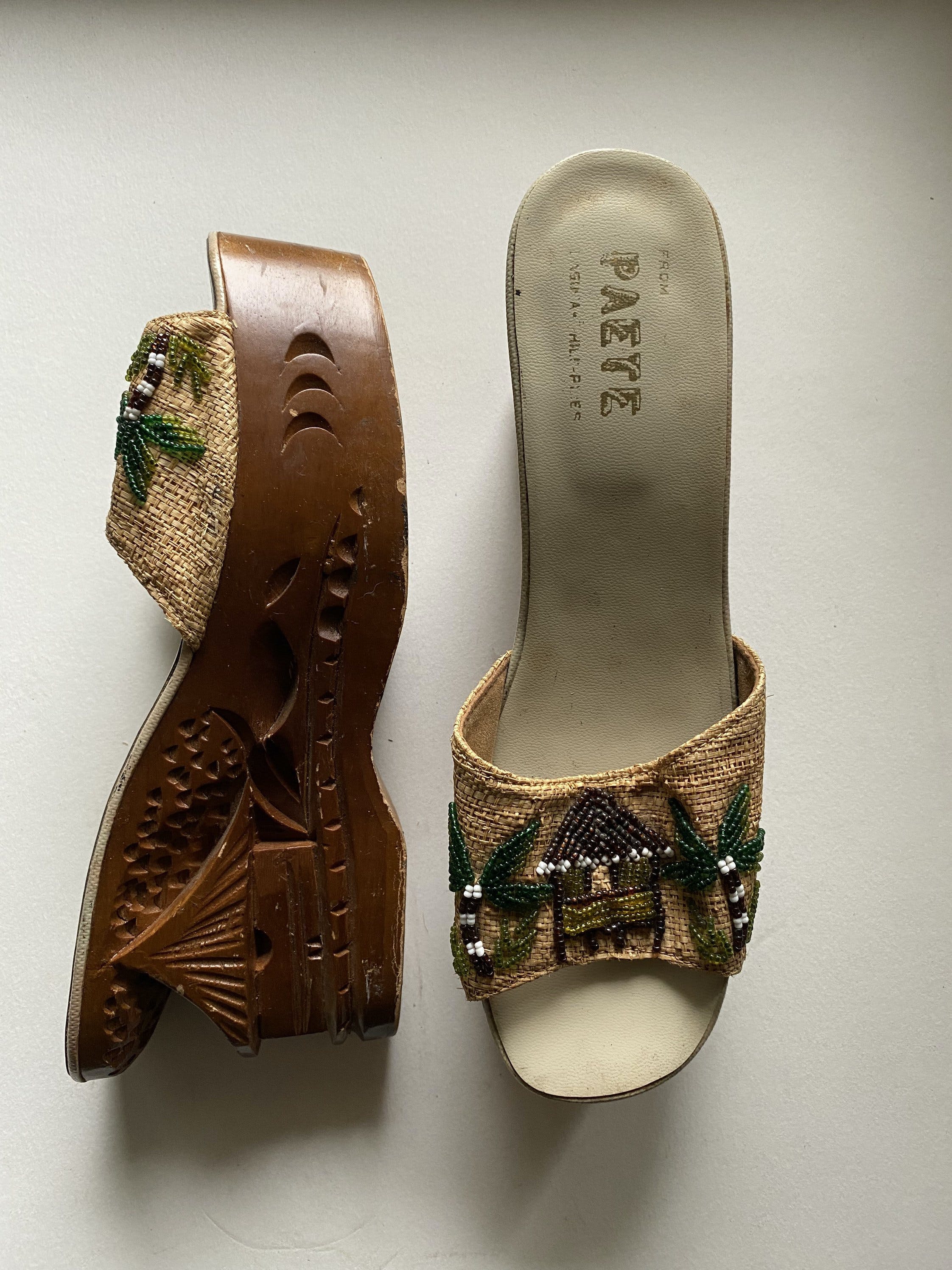 Vintage 60's Carved Platform Clogs | Shop THRILLING