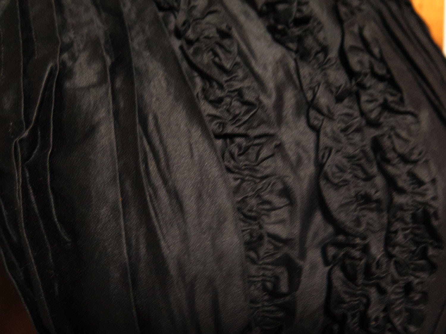 Vintage Victorian Black Silk Ruffle Jacket with Waist Boning | Shop ...