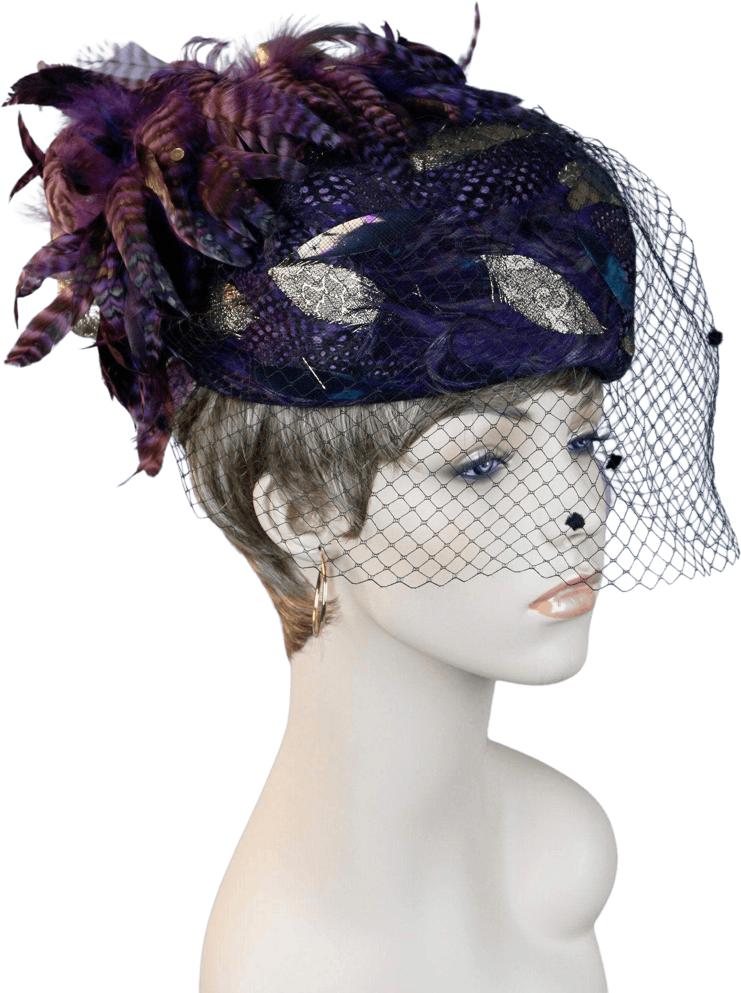 Vintage Plum Feather Statement Hat by Don Anderson | Shop THRILLING