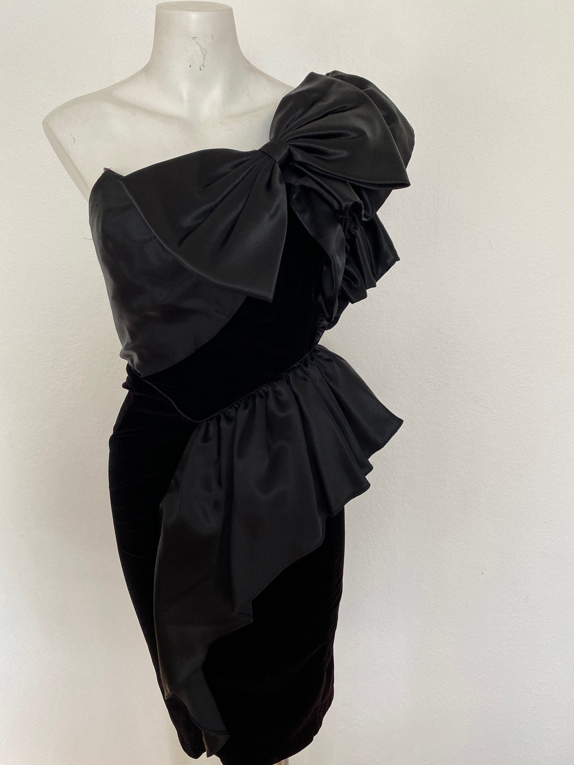 Vintage 80's One Shoulder Mini Prom Dress by Karen Okada Climax | Shop ...