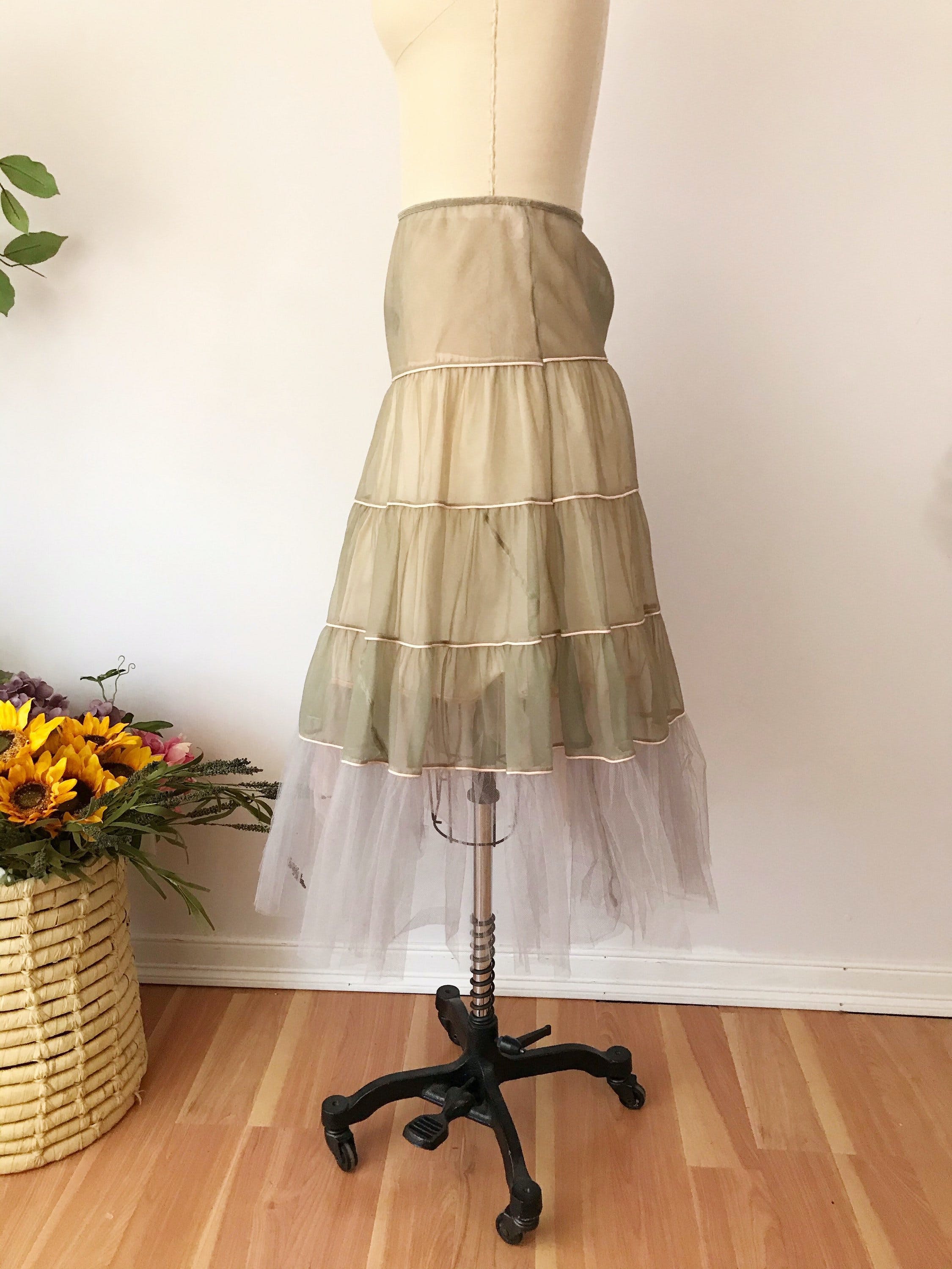 Vintage 50's Gray and Dusty Purple Crinoline Petticoat | Shop THRILLING
