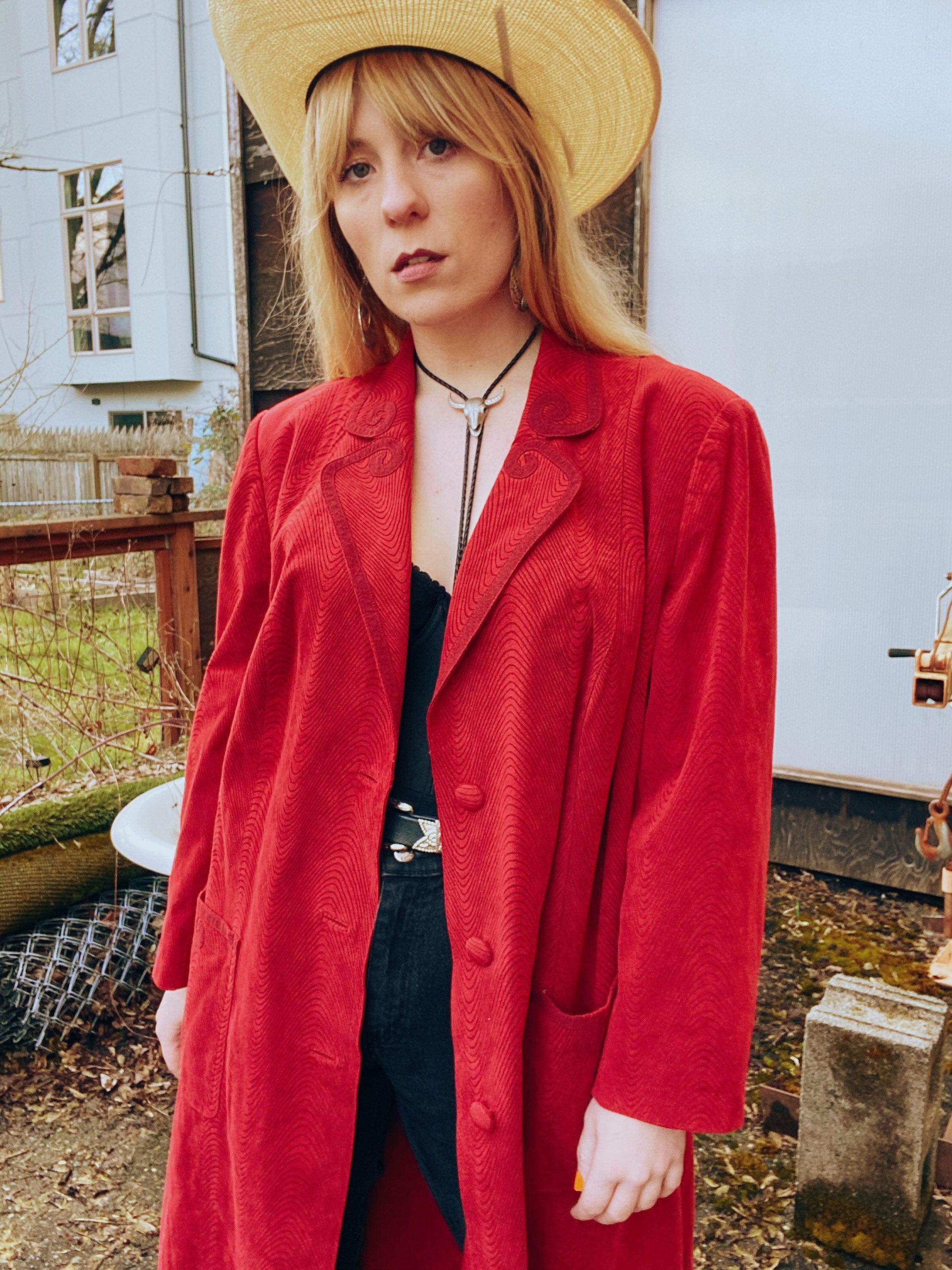 Vintage Rich Red Belted Duster | Shop THRILLING
