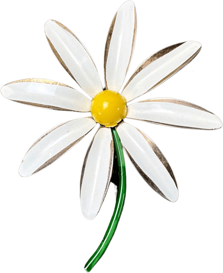 Vintage 60’s White Daisy Flower Brooch Pin | Shop THRILLING