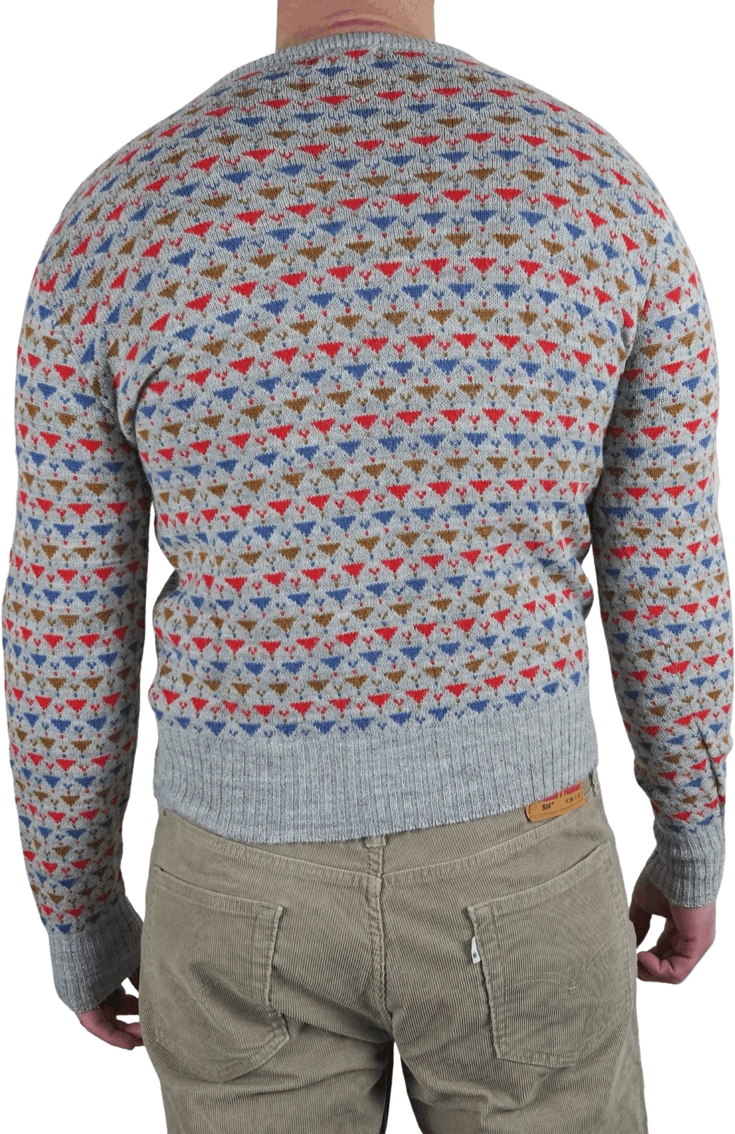 Vintage 60’s Men's Gray Triangle Pattern Wool Sweater | Shop THRILLING