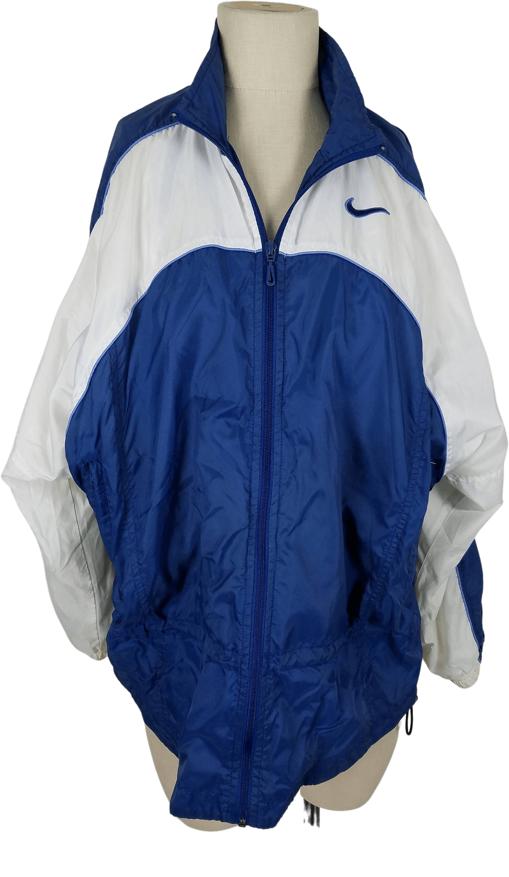Vintage 90’s Blue and White Colorblock Anorak Zip Up Windbreaker by ...
