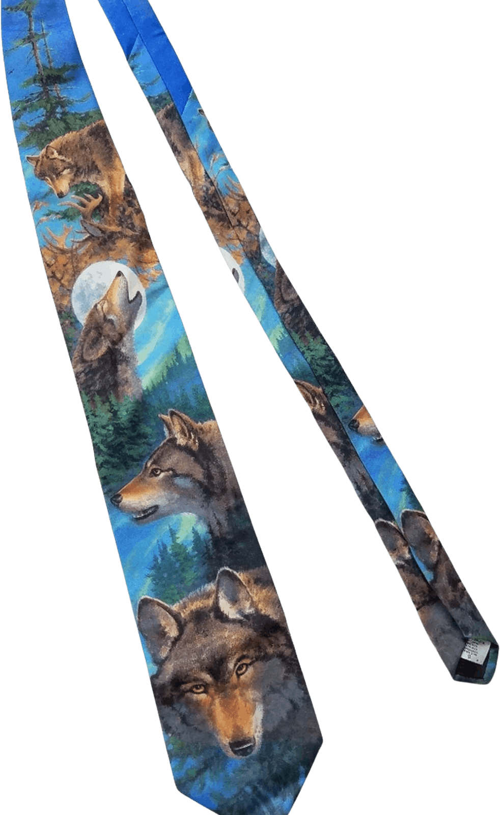 Vintage 90’s Blue Wolf Print Tie by Ralph Marlin | Shop THRILLING