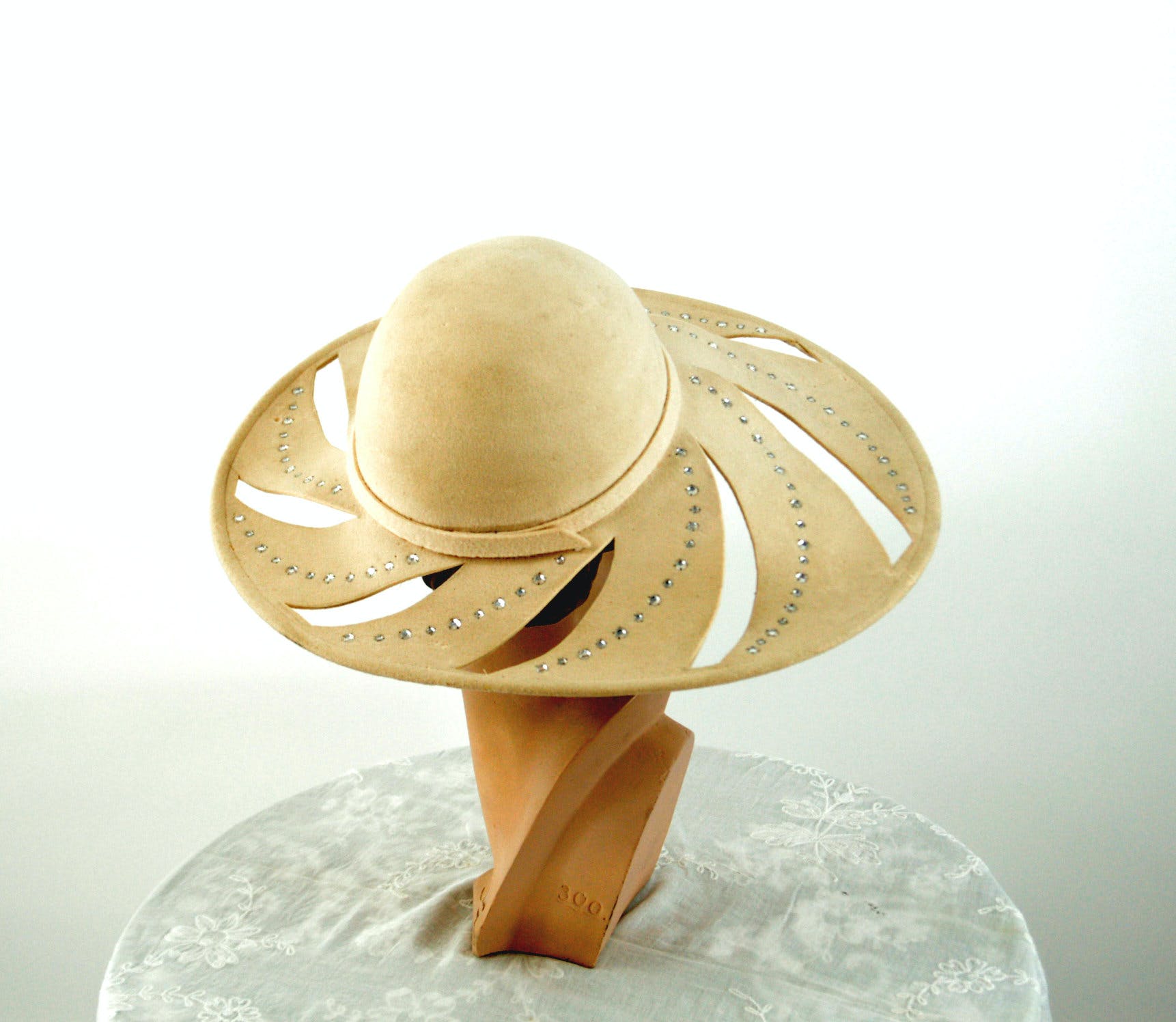 Vintage 60's/70's Rhinestone Cut Out Pinwheel Hat by Mr. John Classic ...