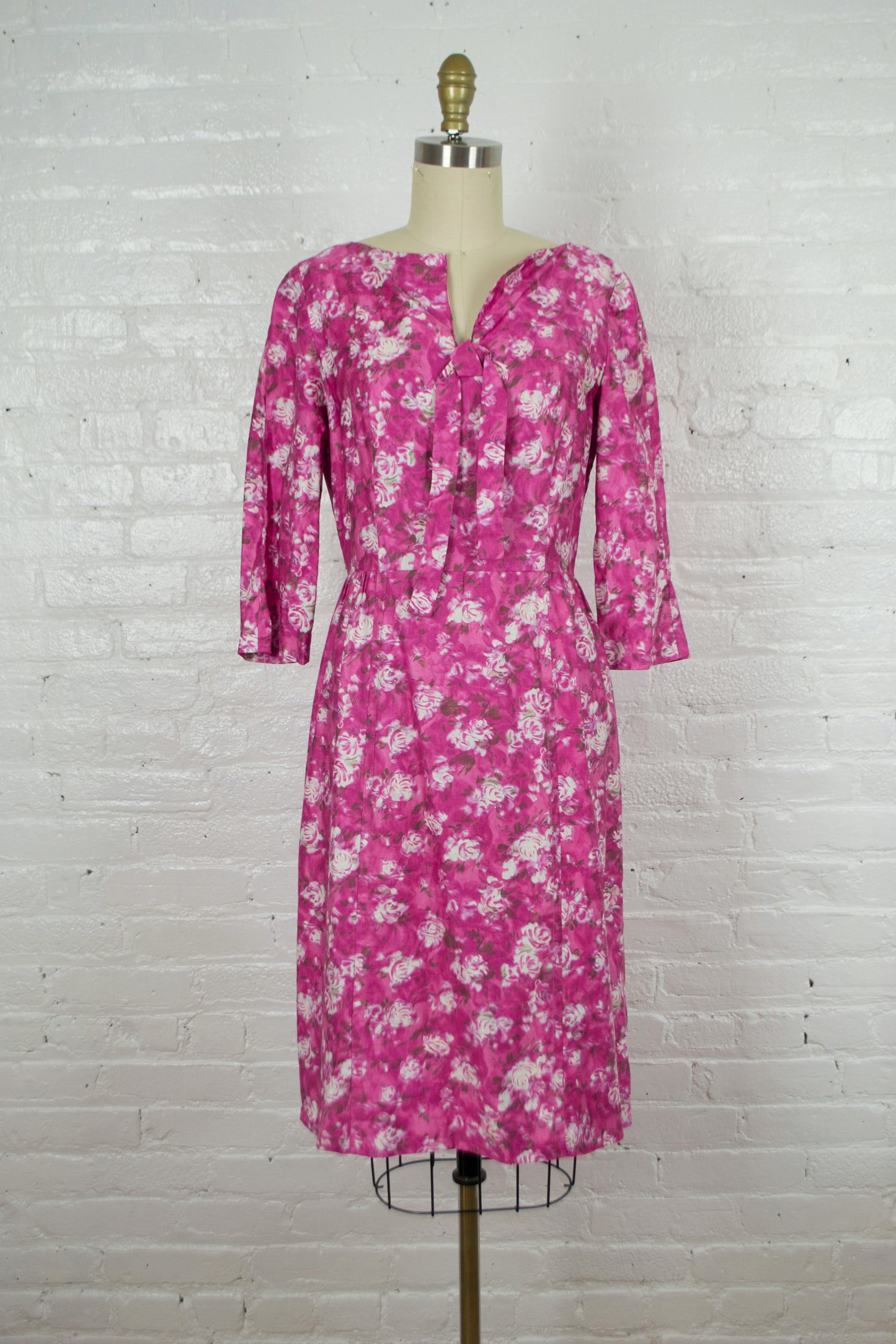 Vintage 50's Pink Floral Pencil Dress | Shop THRILLING