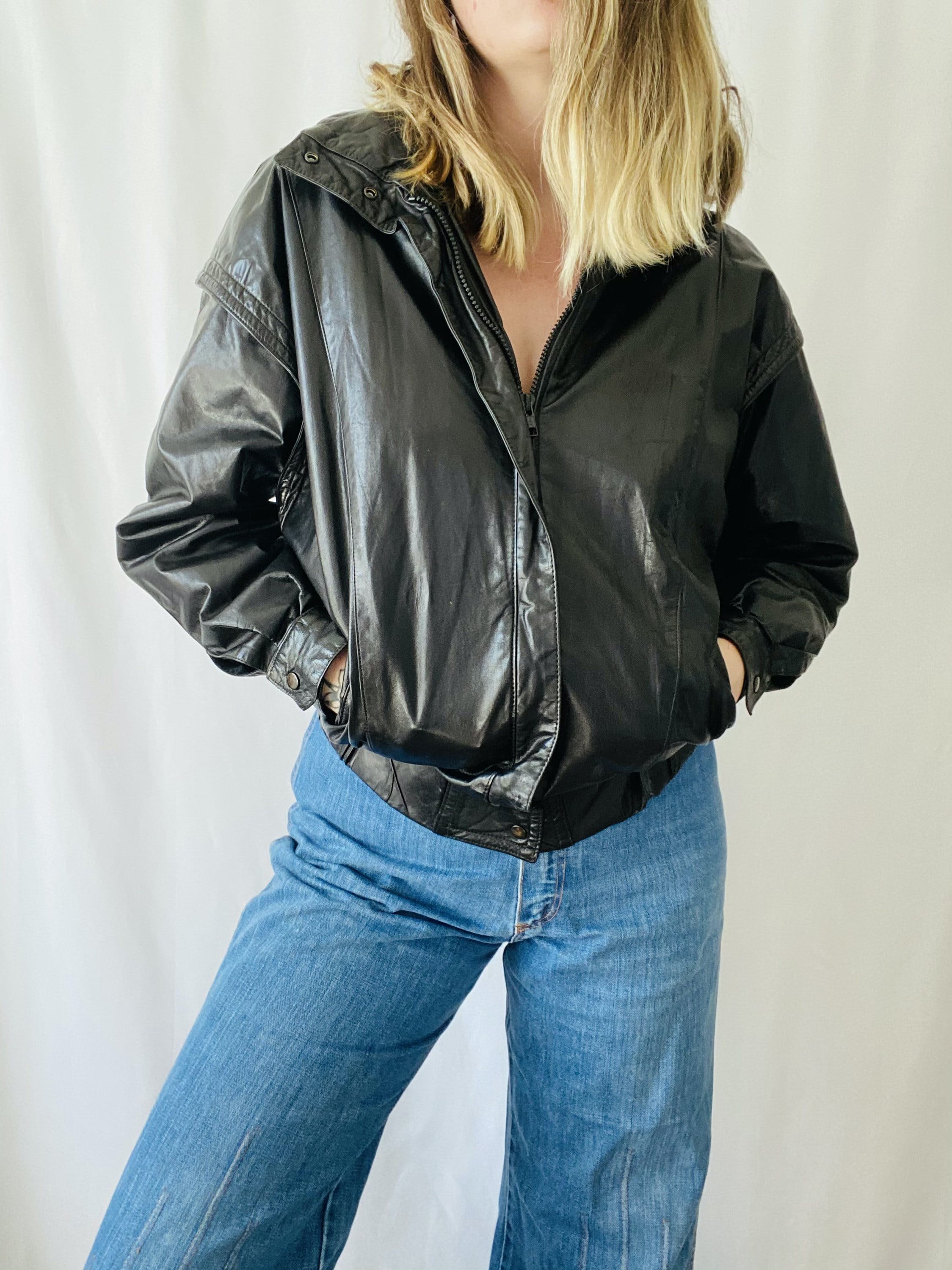 Vintage 70's Leather Bomber Jacket by Leathers by Tibor | Shop THRILLING