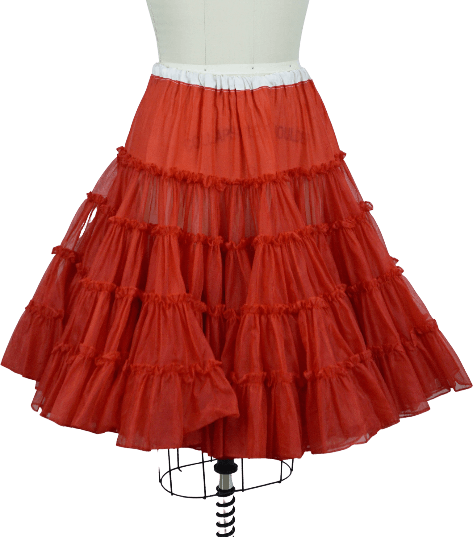 Vintage 60’s Bright Red Tulle Crinoline Skirt by Fashion Magic by Genie ...
