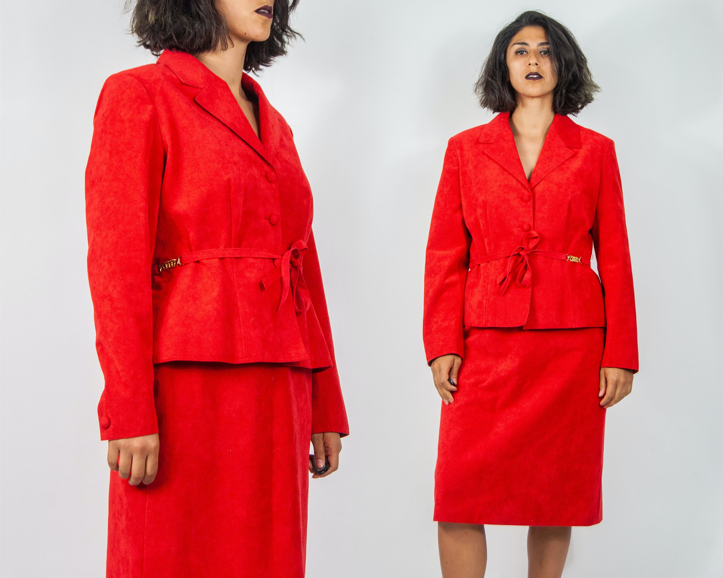 Vintage 80's Ultrasuede Red Suit by Lilli Ann | Shop THRILLING