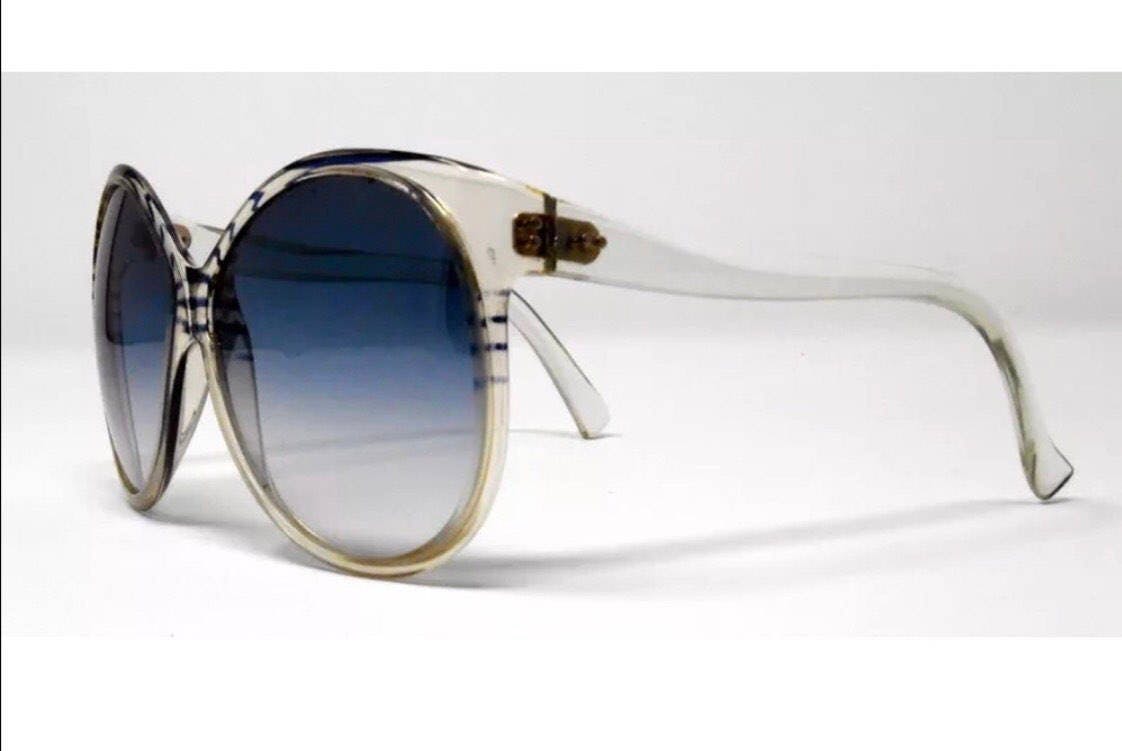 Vintage 70's Clear Frame and Blue Lens Sunglasses | Shop THRILLING