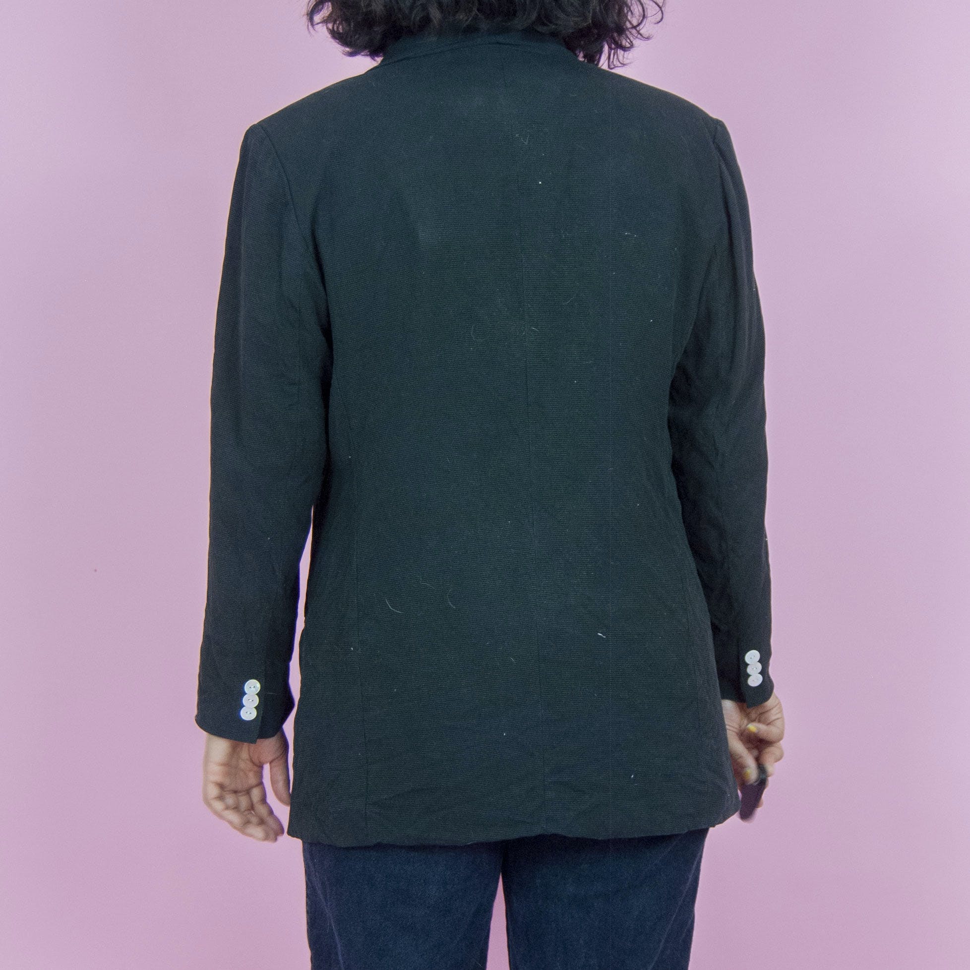 Vintage 90's Black Textured Silk Blazer by Halston | Shop THRILLING