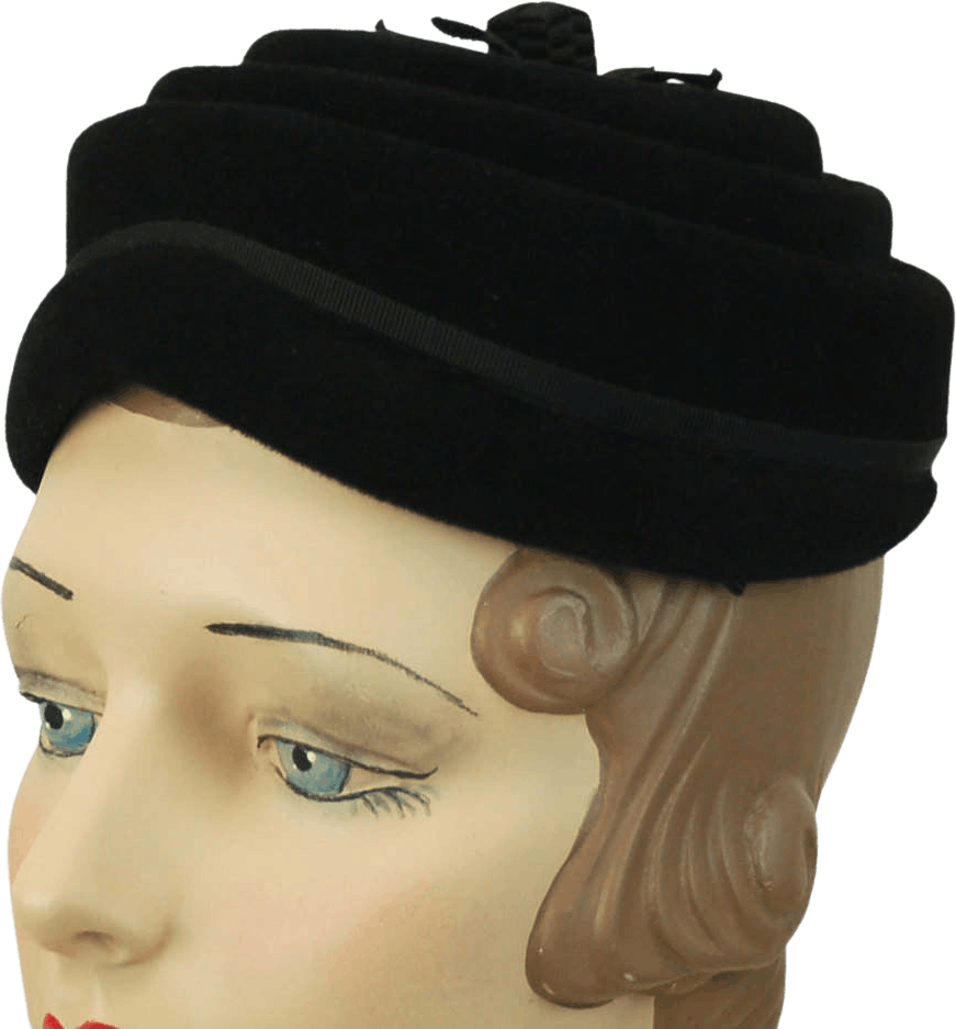 Vintage Italian Black Velour Sculptural Hat | Shop THRILLING