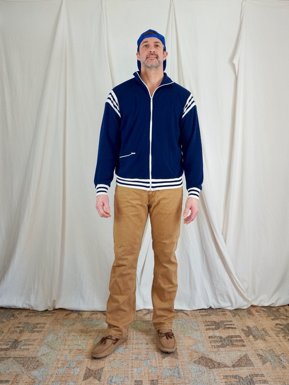 Vintage 80’s Blue Striped Track Jacket | Shop THRILLING