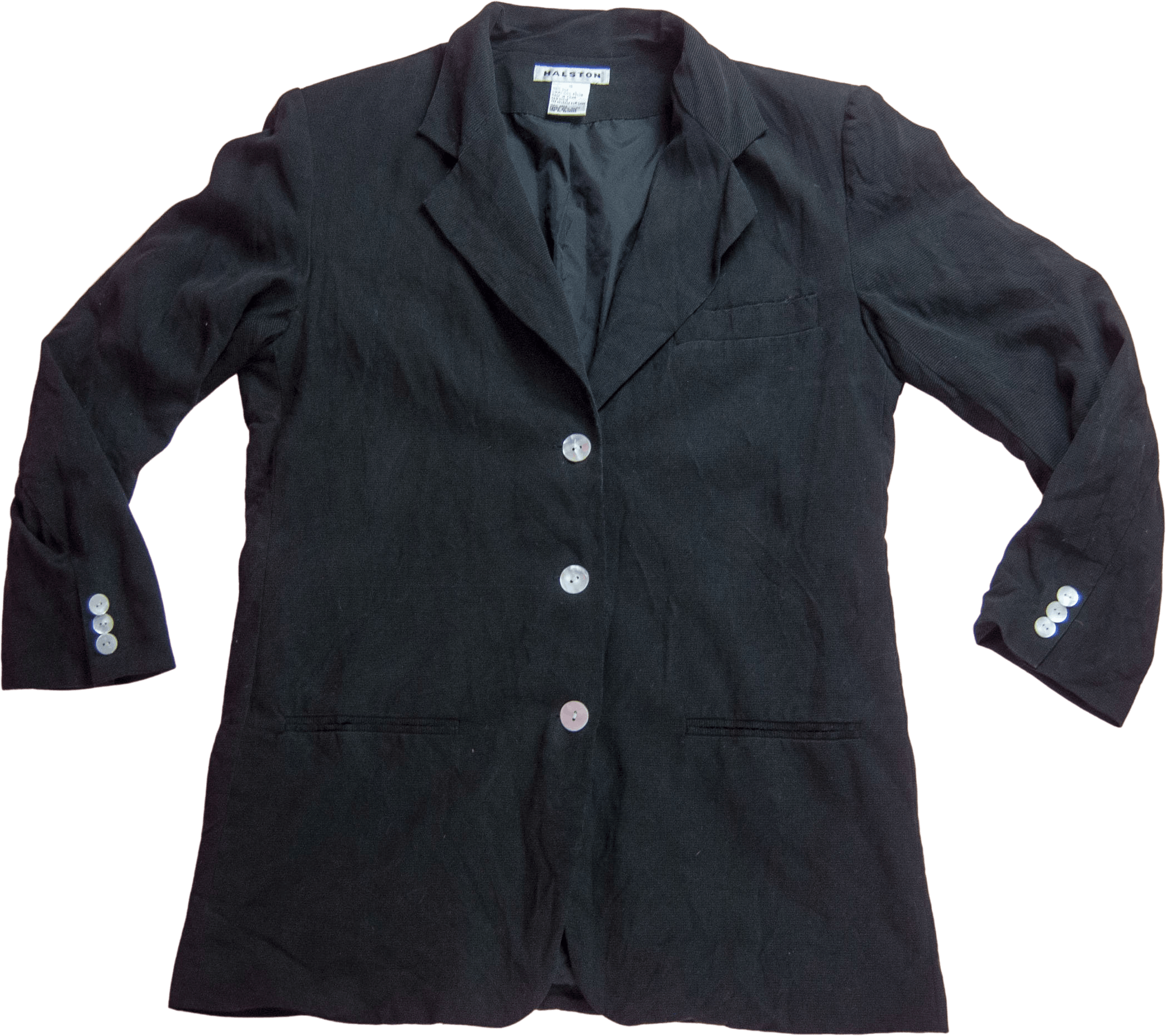 Vintage 90's Black Textured Silk Blazer by Halston | Shop THRILLING