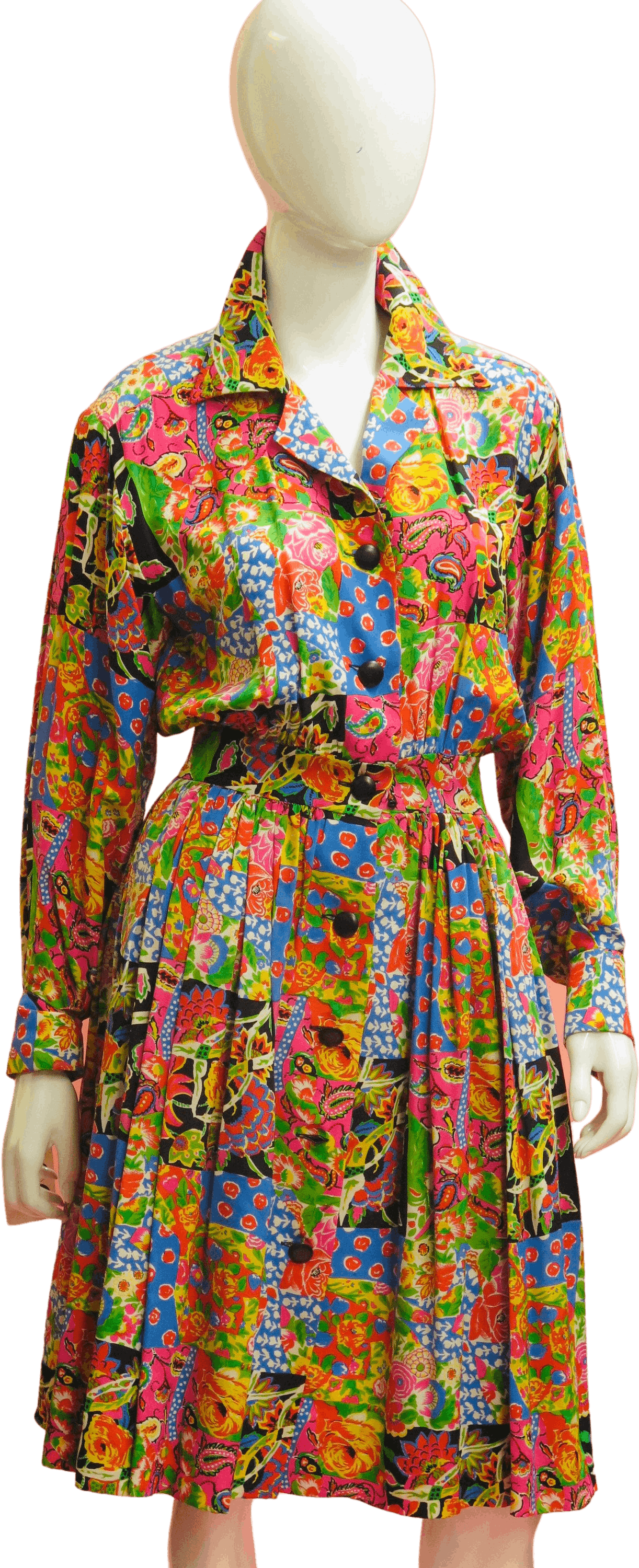Vintage 80's Floral Silk Blouson Dress by Nina Ricci | Shop THRILLING