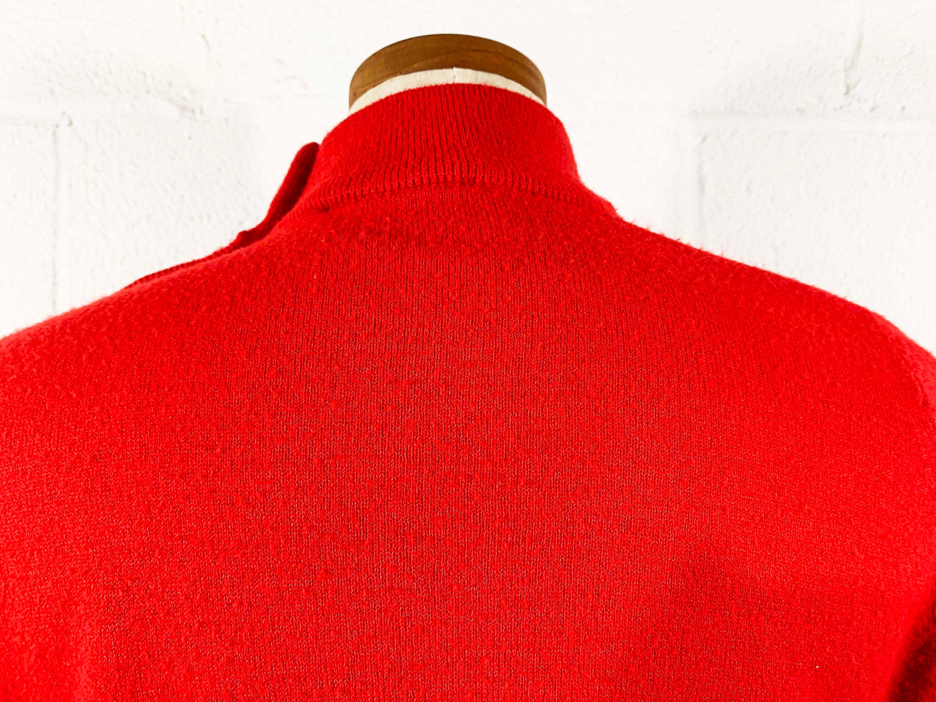 Vintage Red Turtleneck Pearl Button Sweater by Designers Originals ...