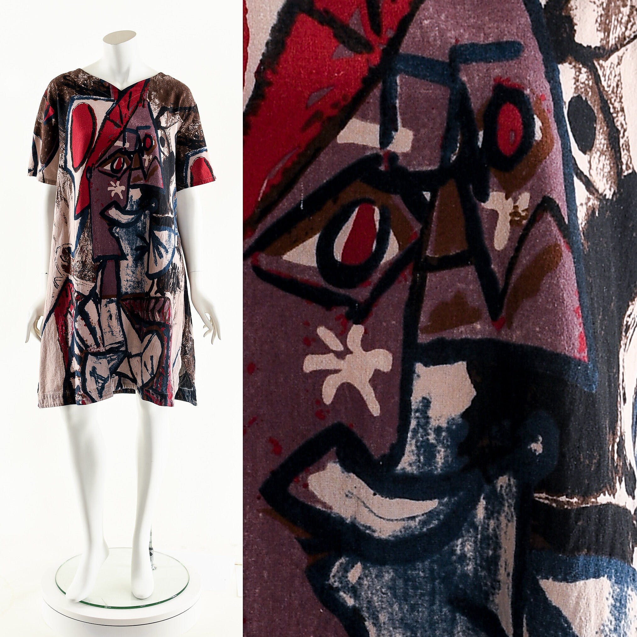 Vintage Picasso Abstract Cubism Art Print Linen Dress | Shop THRILLING