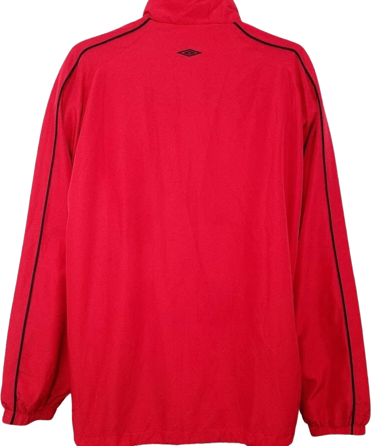 Vintage Men's 90’s Red Windbreaker Jacket by Umbro | Shop THRILLING