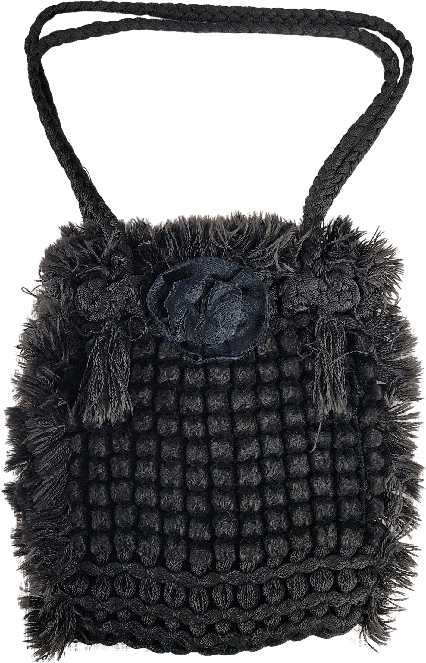 Vintage Victorian Black Chenille Drawstring Purse | Shop THRILLING