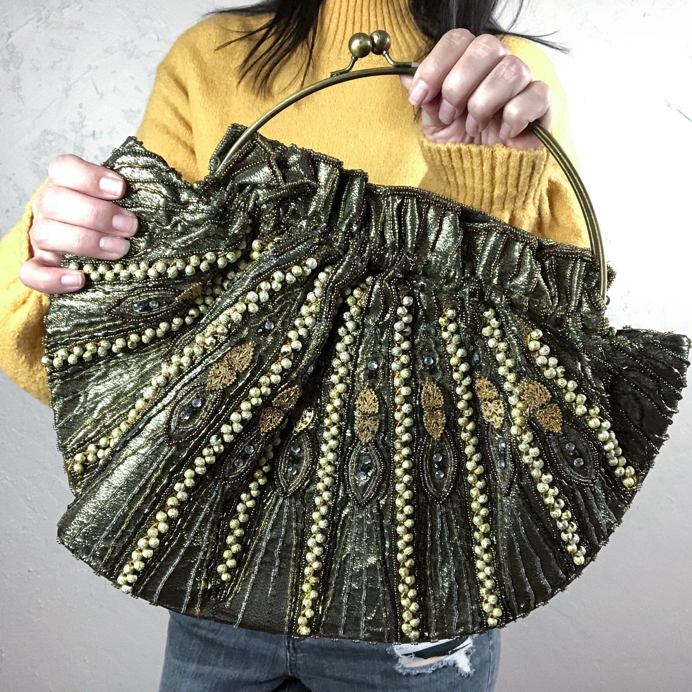 Vintage Metallic Gold Beaded Handbag | Shop THRILLING