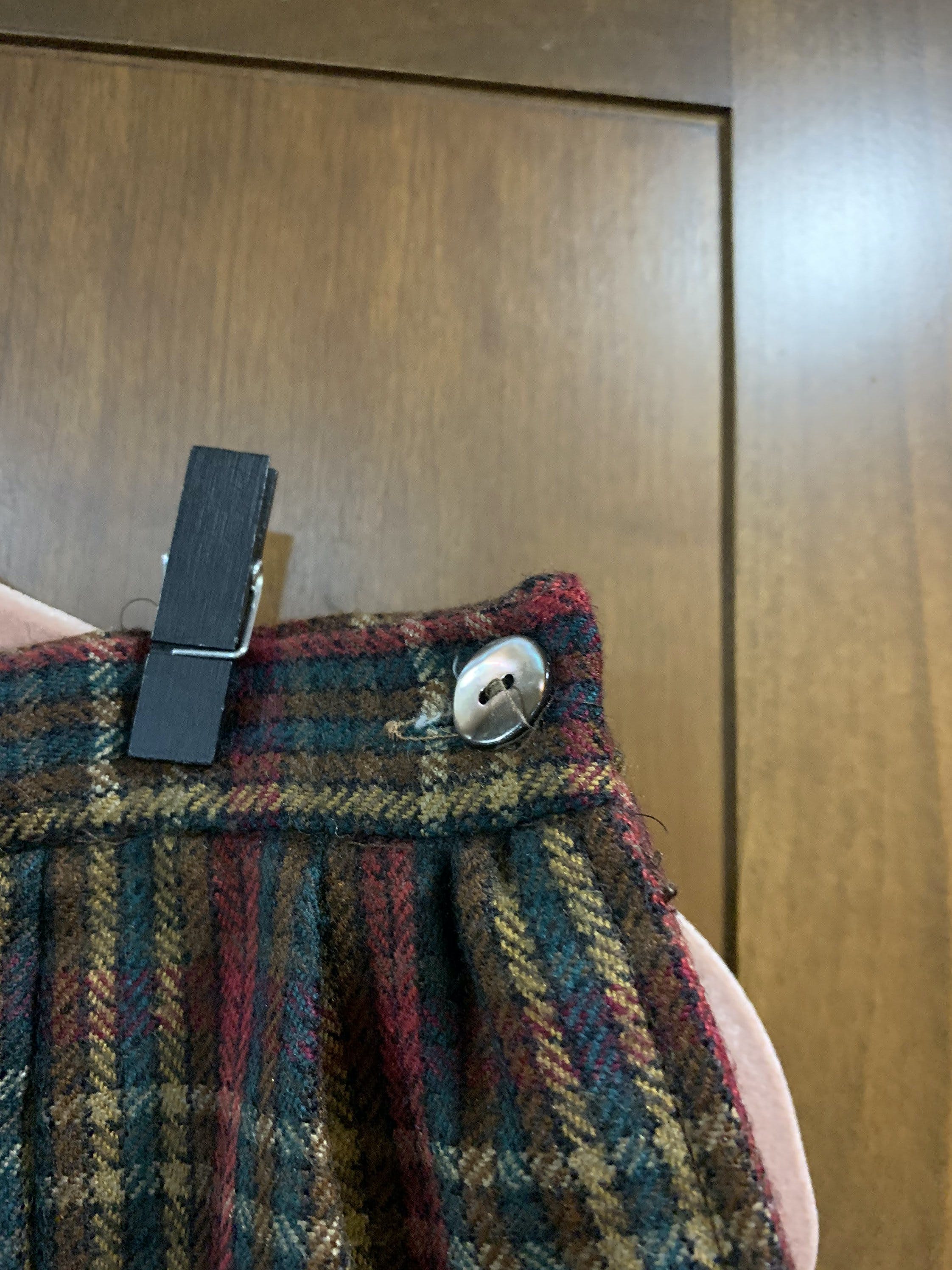Vintage Multicolor Plaid Wool Skirt with Fringed Bottom by Cullinane ...