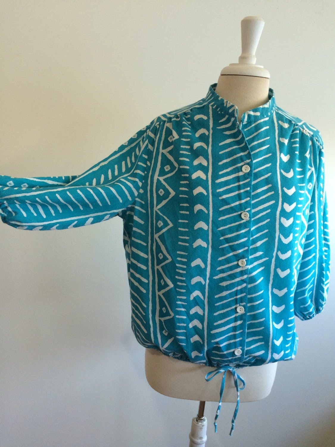 Vintage Turquoise Boho Tribal Print Summer Top | Shop THRILLING