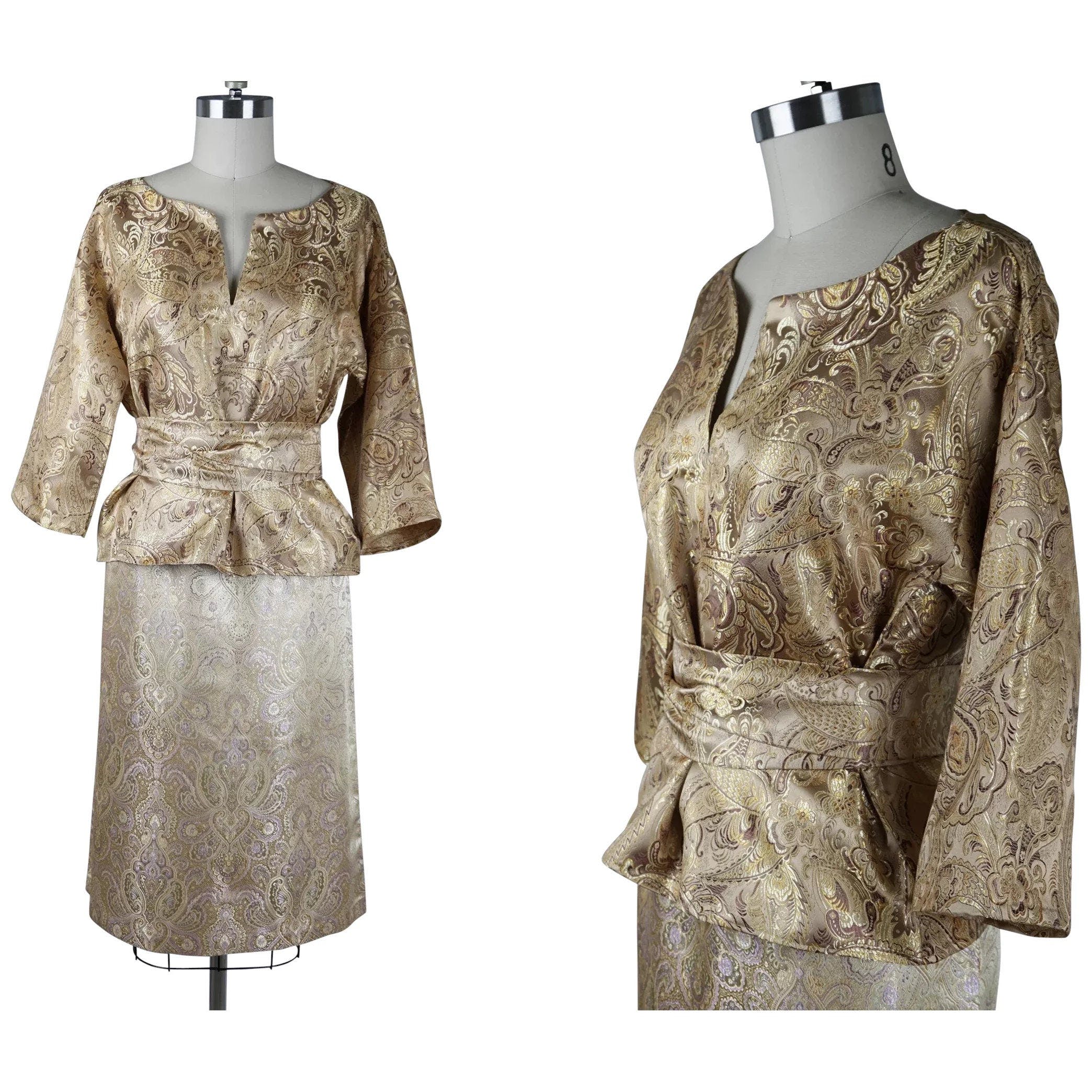 Vintage Gold Formal 2 Piece Ensemble, Dress | Shop THRILLING