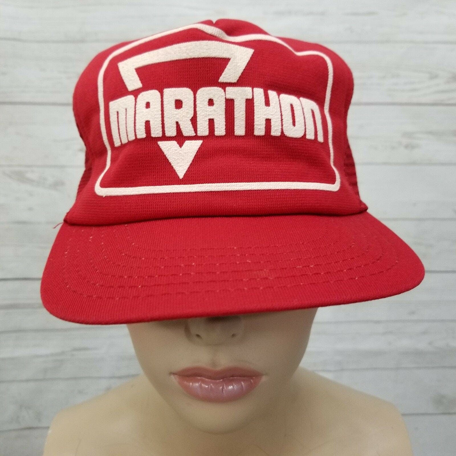 Vintage USA Marathon Beer Red and White Logo Trucker Hat | Shop THRILLING