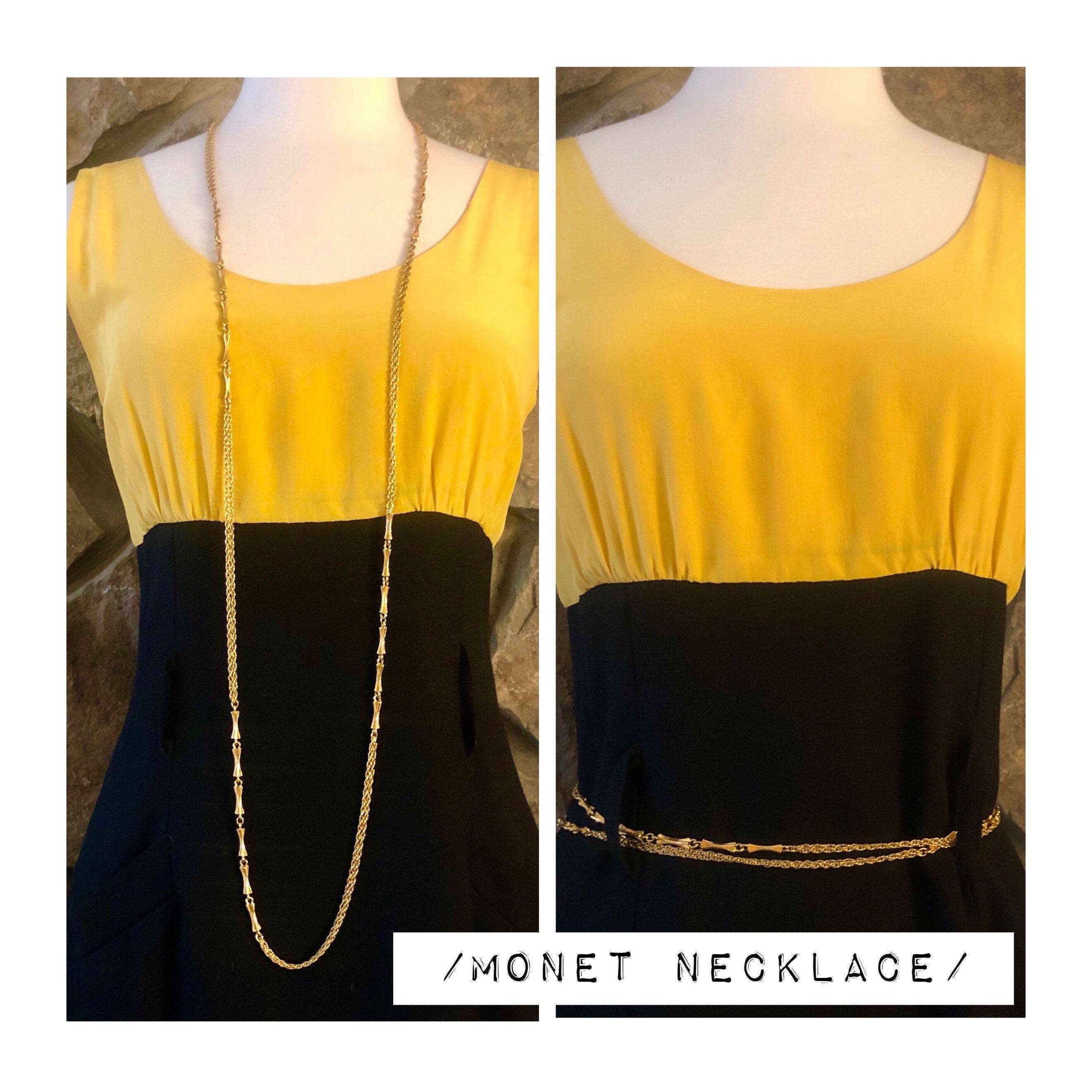 Vintage Long Gold Plated Chain Necklace by Monet | Shop THRILLING