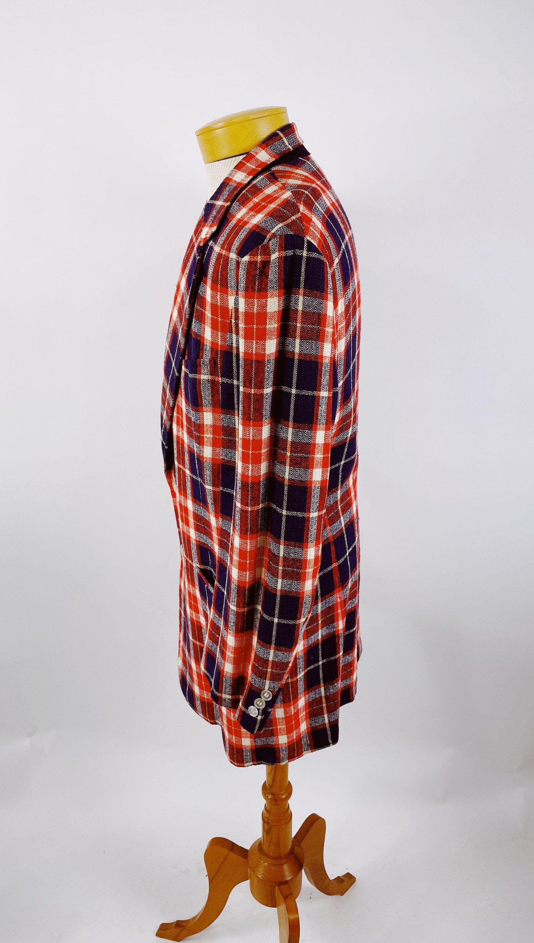 Vintage 70's Men's Tri Color Plaid Sports Coat by Corbin | Shop THRILLING