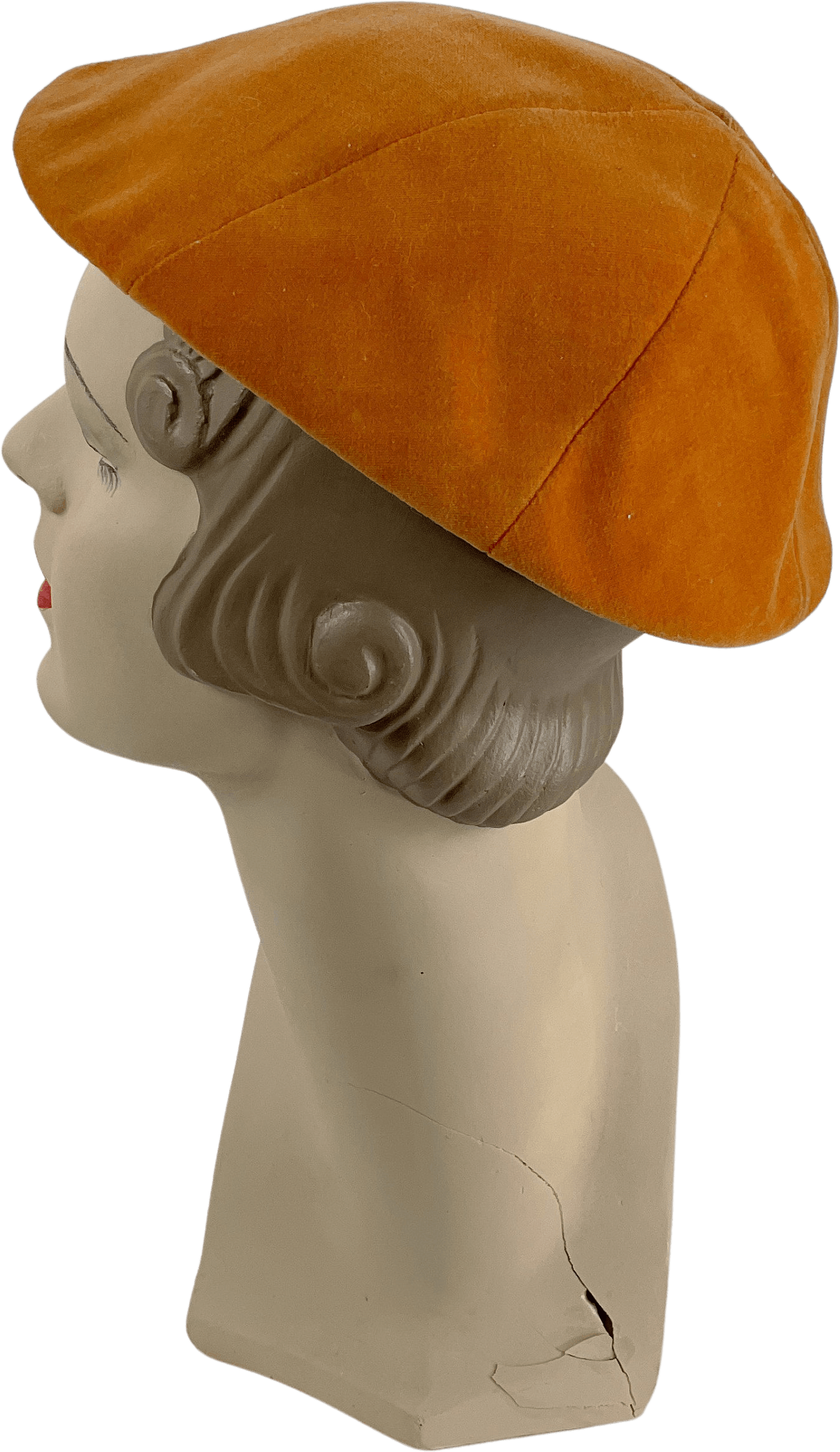 Vintage 60's Pumpkin Velvet Newsboy Cap by Suzy | Shop THRILLING