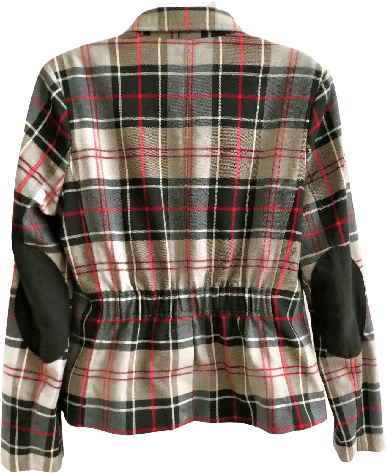 Vintage 80’s Black and Tan Multicolor Plaid Elbow Patch Blazer by Joan ...