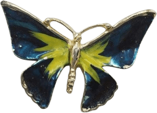 Vintage Blue Enameled Gold Tone Butterfly Brooch Pin by Gerry's | Shop ...