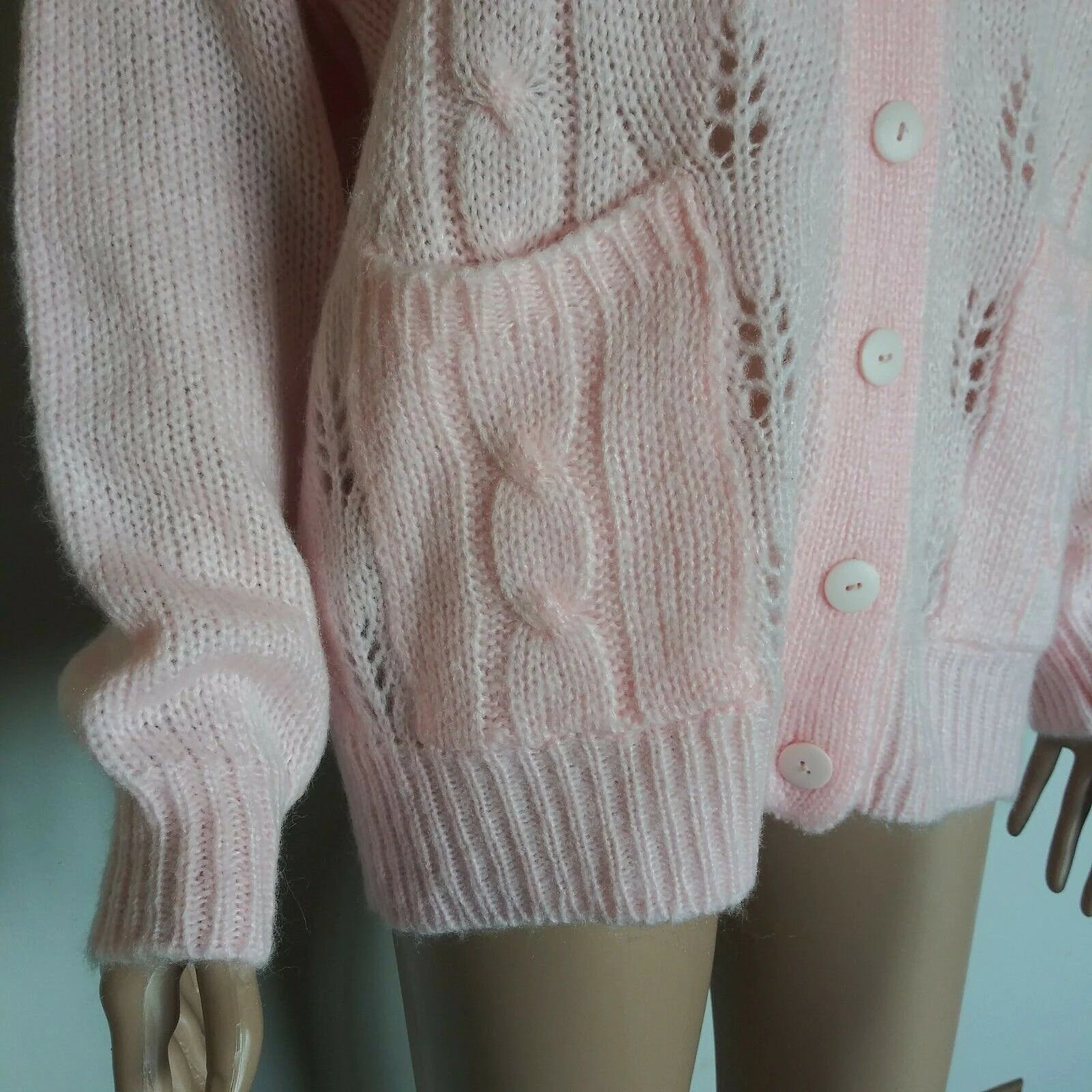 Vintage Knit Pink Cardigan Sweater Pastel by Alicia | Shop THRILLING