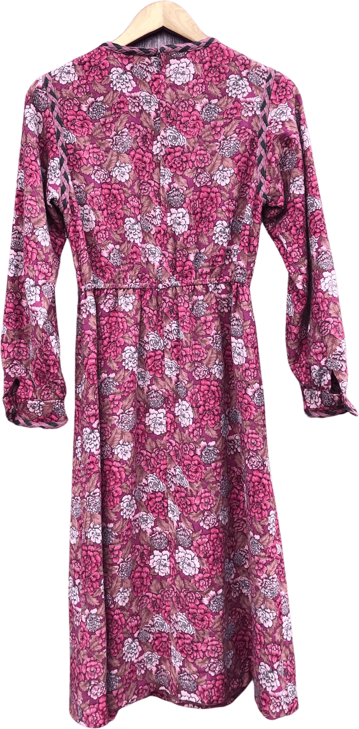 Vintage 60's Pink Floral Wool Long Sleeve Secretary Dress | Shop THRILLING