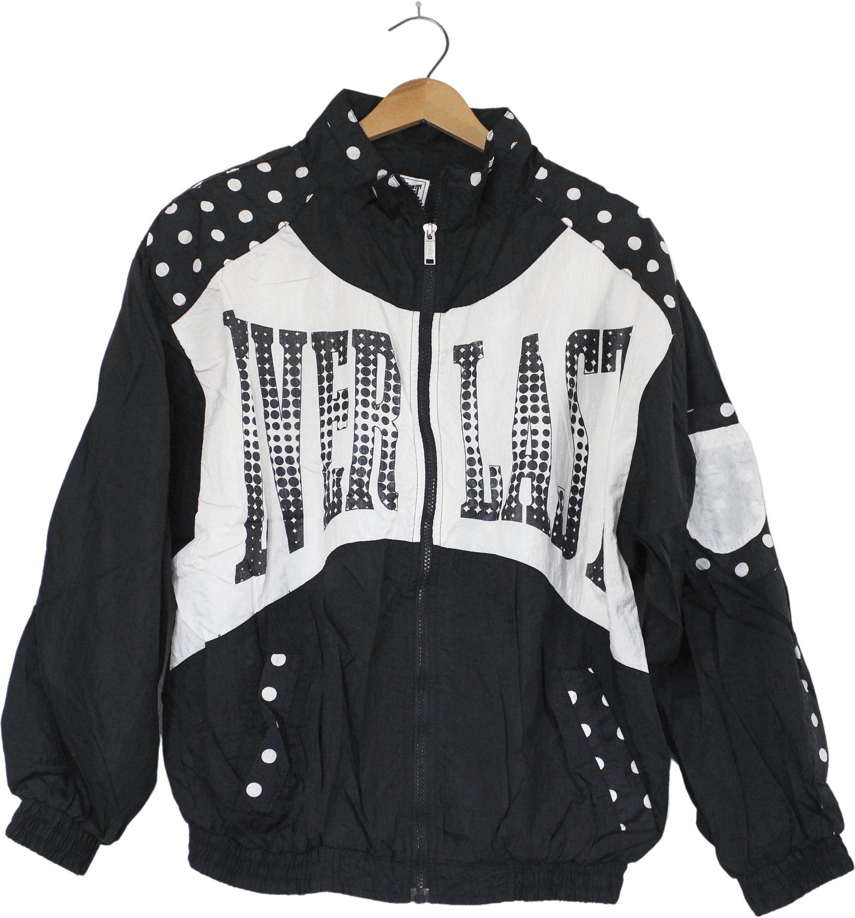 Vintage Black and White Boxing Windbreaker Track Jacket by Everlast ...
