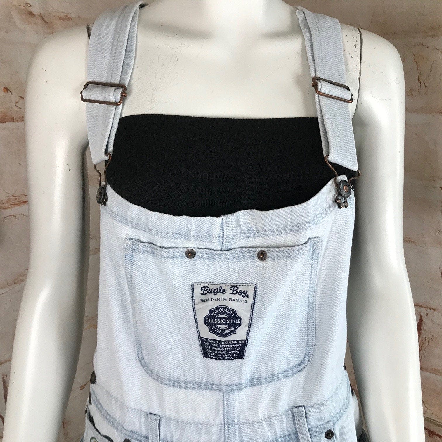 Vintage 90’s Light Wash Jean Overalls by Bugle Boy | Shop THRILLING